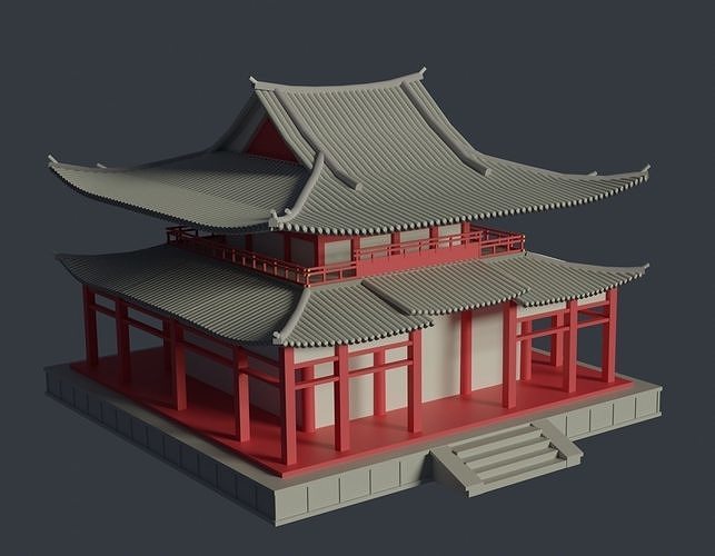 3D model Japanese temple VR / AR / low-poly | CGTrader