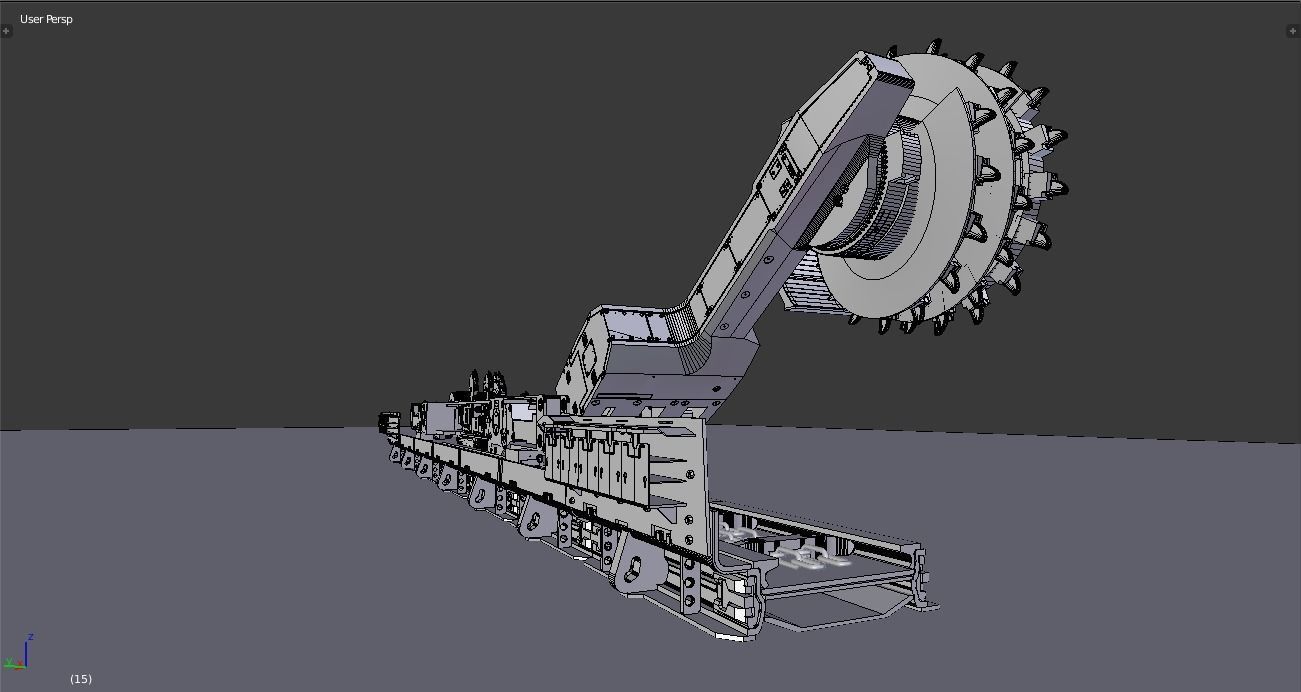 Longwall Mining Coal Shearer Loader 3D model | CGTrader