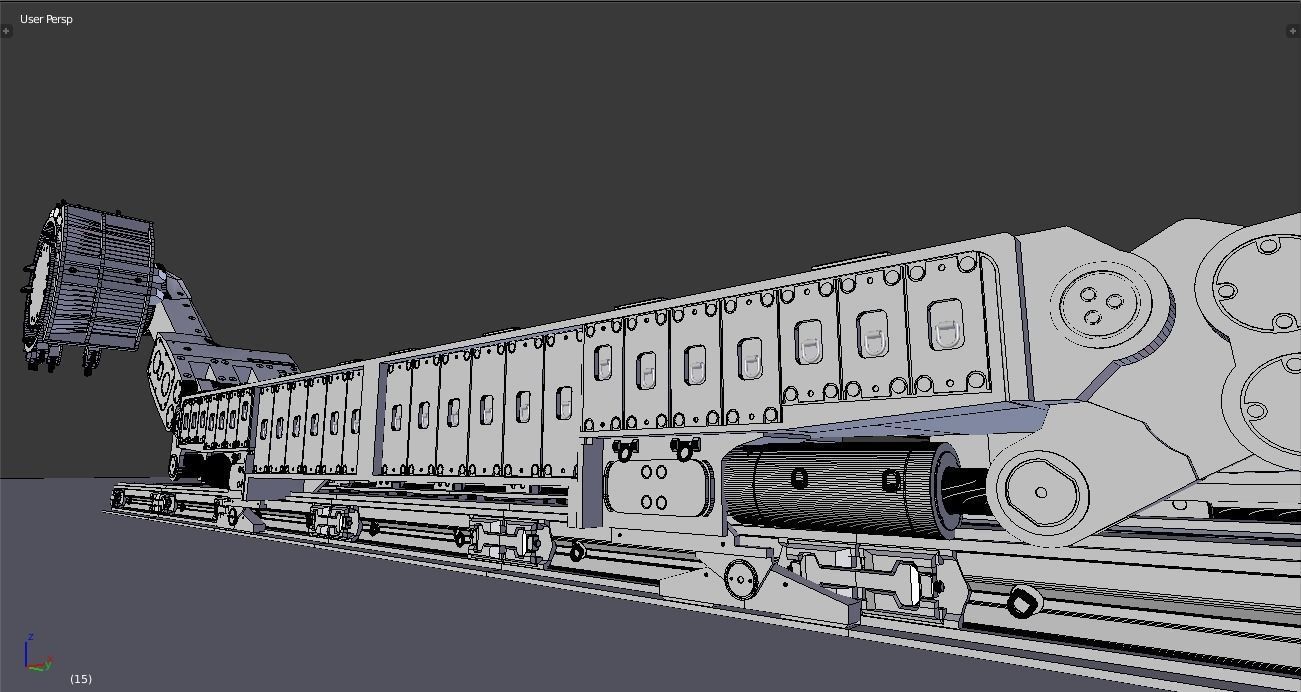 Longwall Mining Coal Shearer Loader 3D model | CGTrader