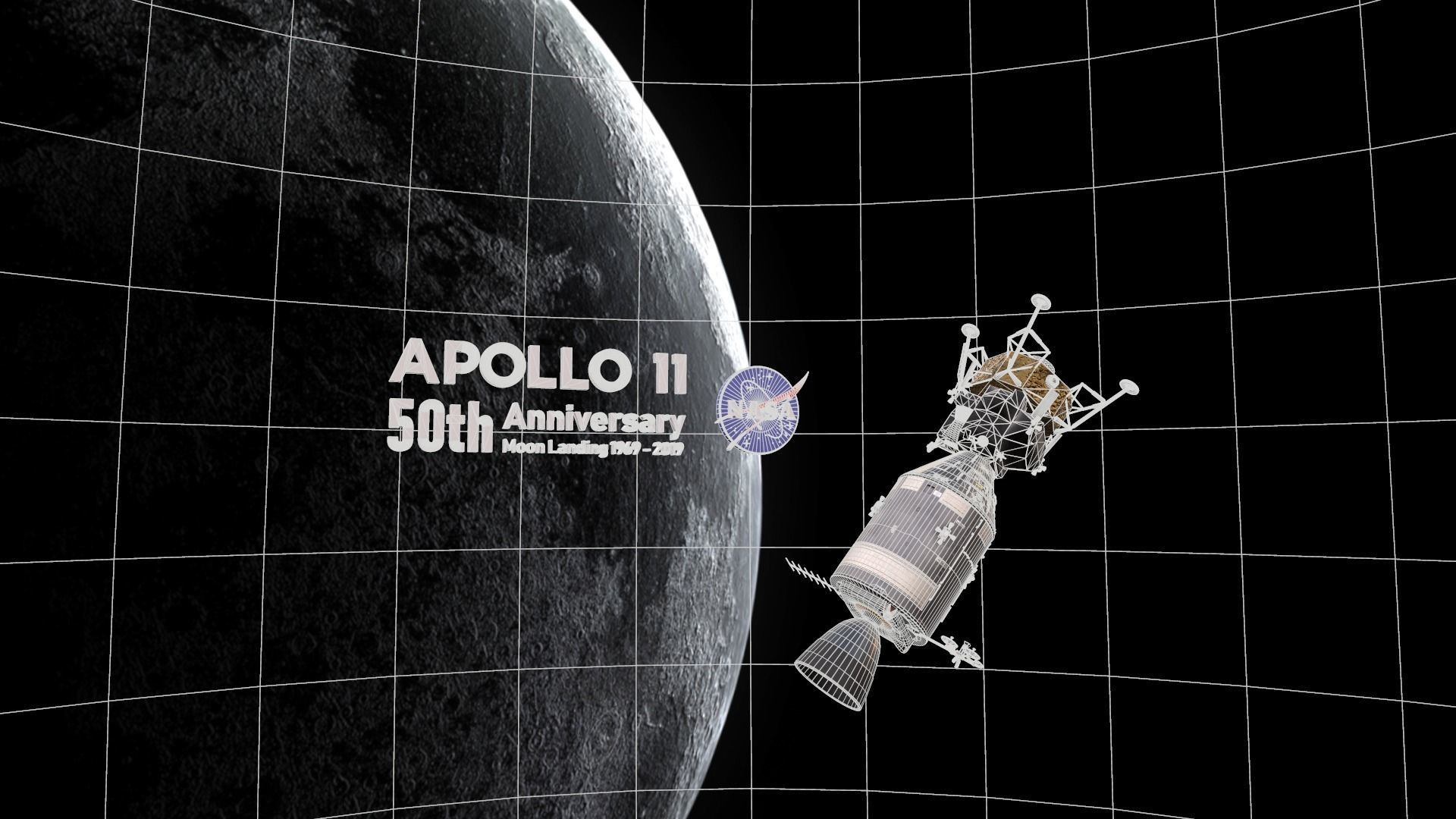 3D model Apollo command Service module and Lunar Module VR / AR / low ...