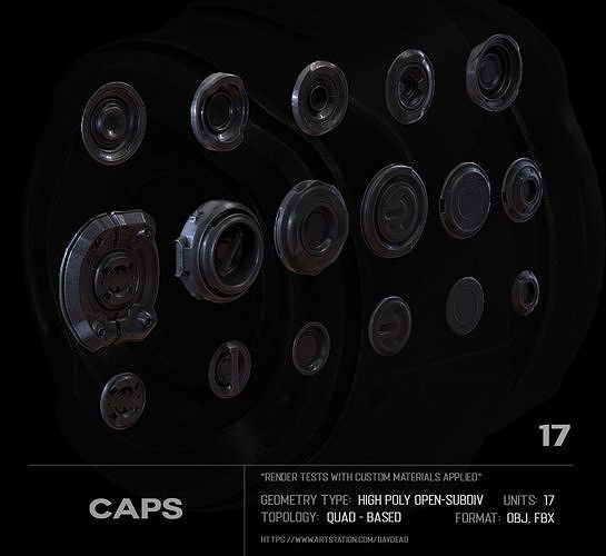 17 Caps SUBD 3D model | CGTrader