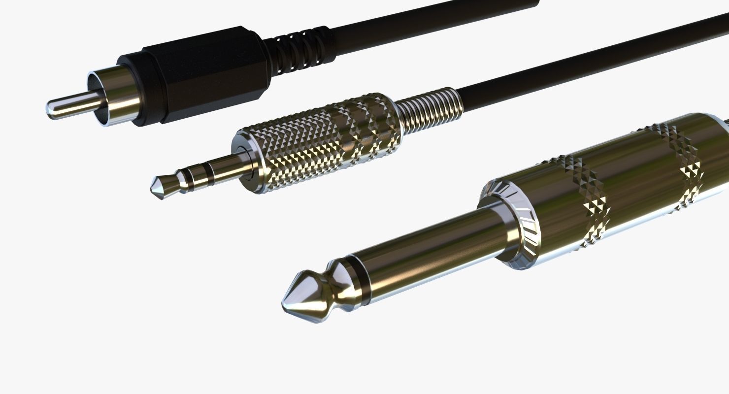 Audio connectors free 3D model | CGTrader