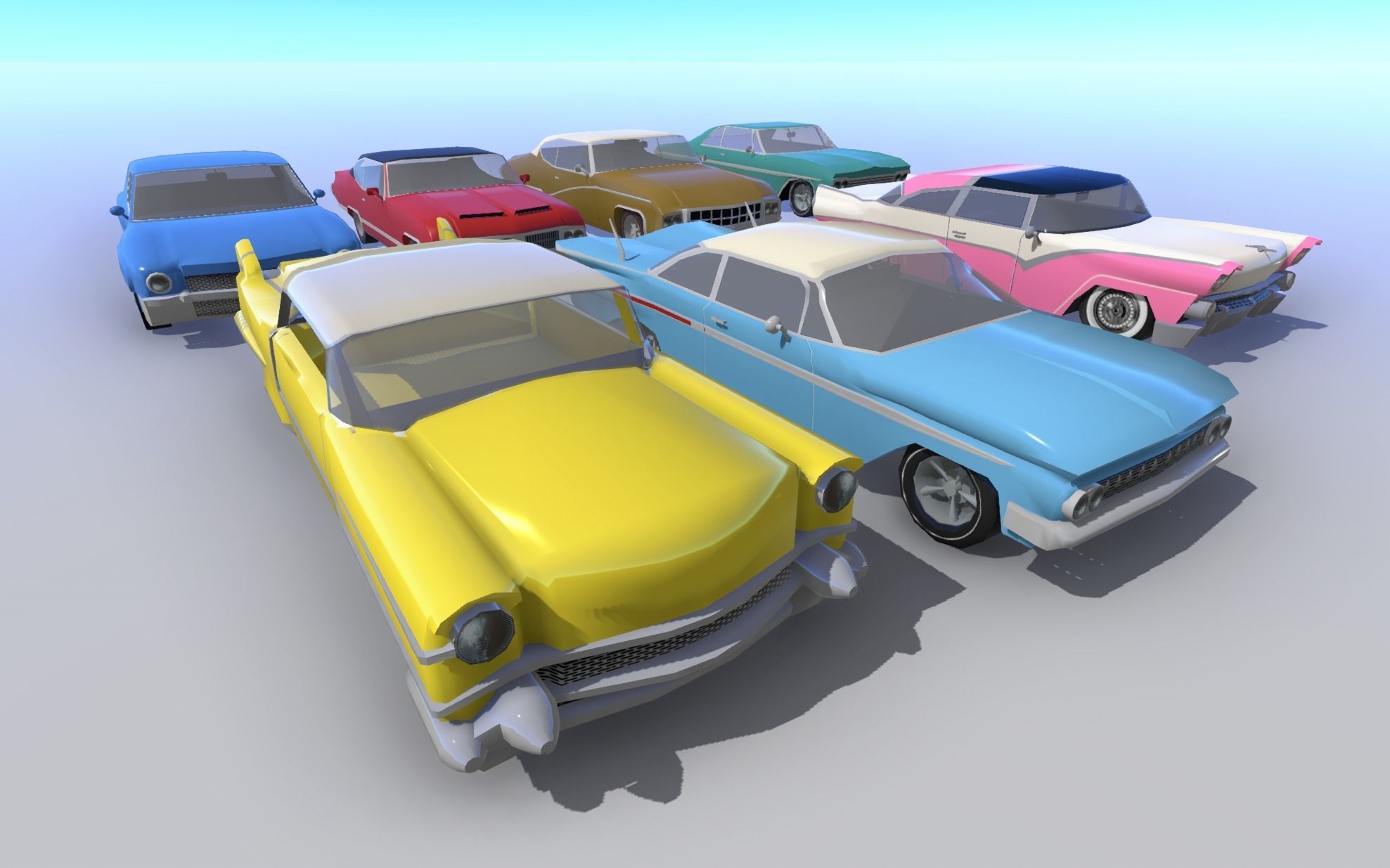 3D model Classic Cars 7-Pack VR / AR / low-poly | CGTrader