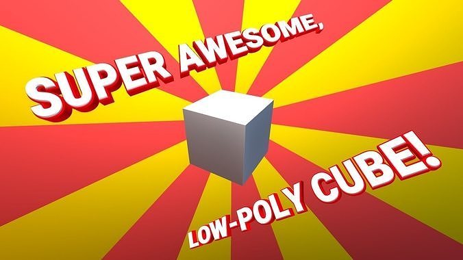 3D model Super awesome high detailed low-poly cube VR / AR / low-poly ...