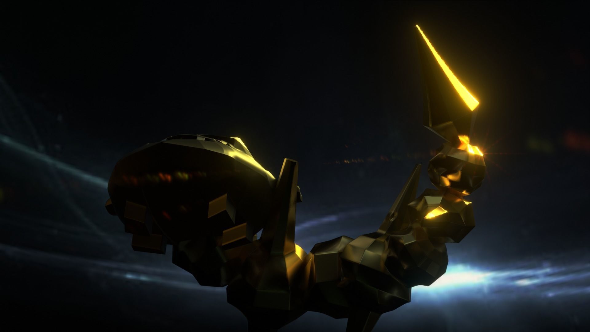 Steelix golden monster with spikes 3D model animated rigged | CGTrader