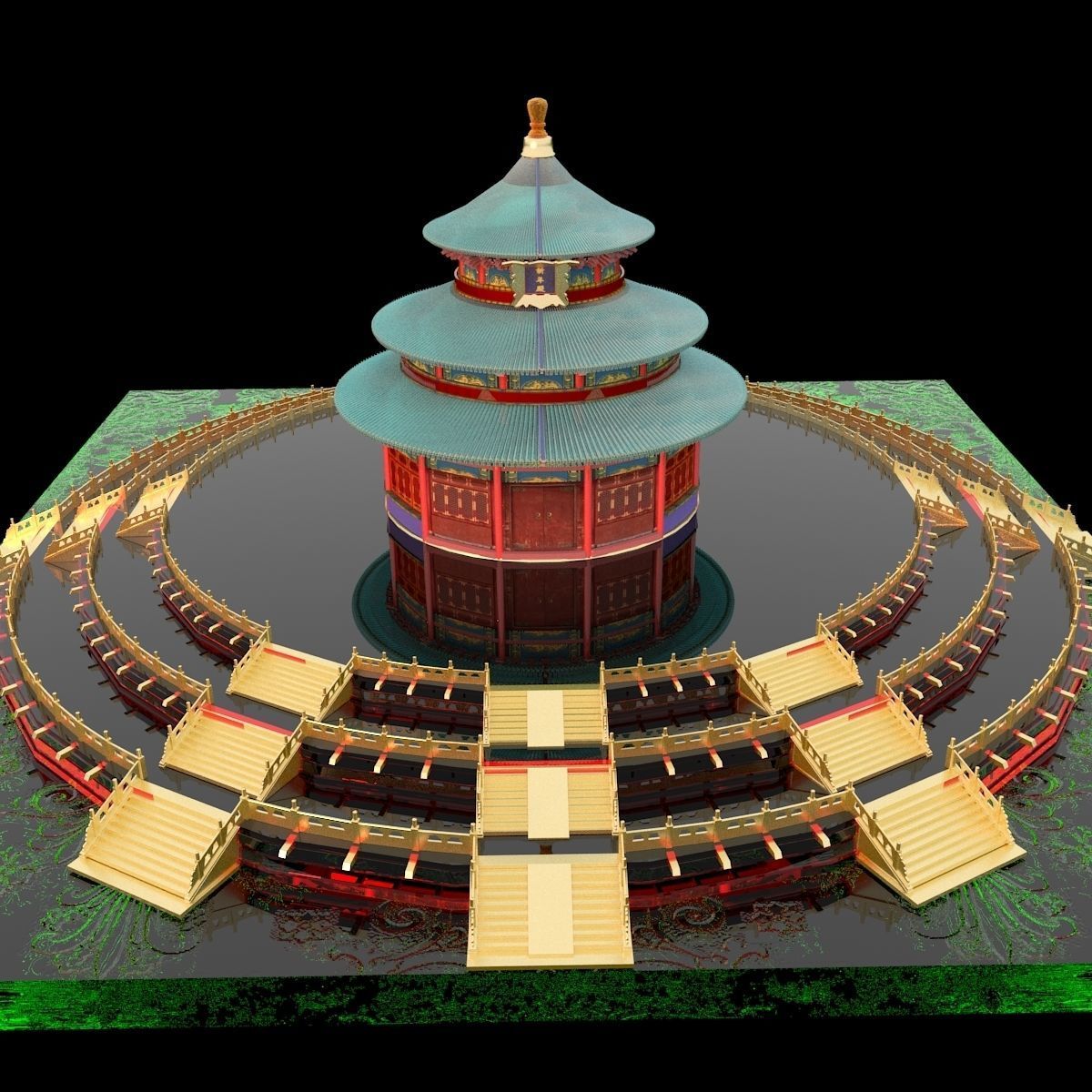 Chinese temple 3D model | CGTrader
