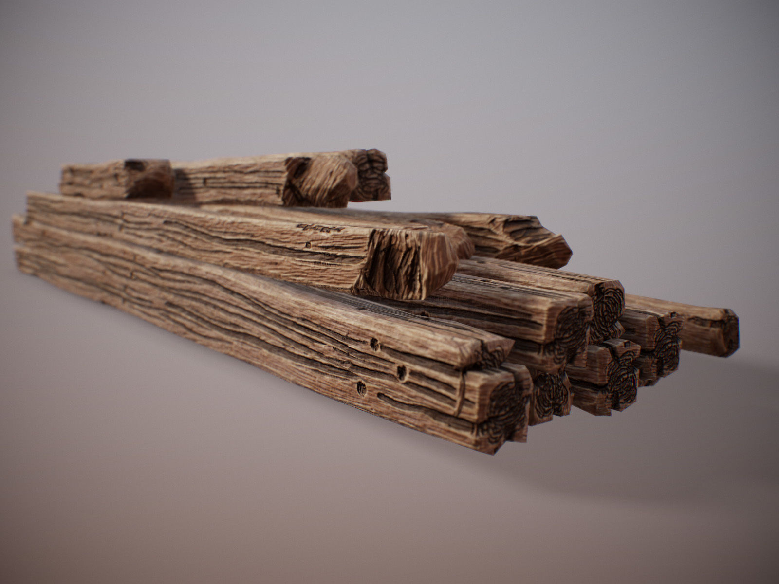3D model stylized Wood Sticks PBR VR / AR / low-poly | CGTrader