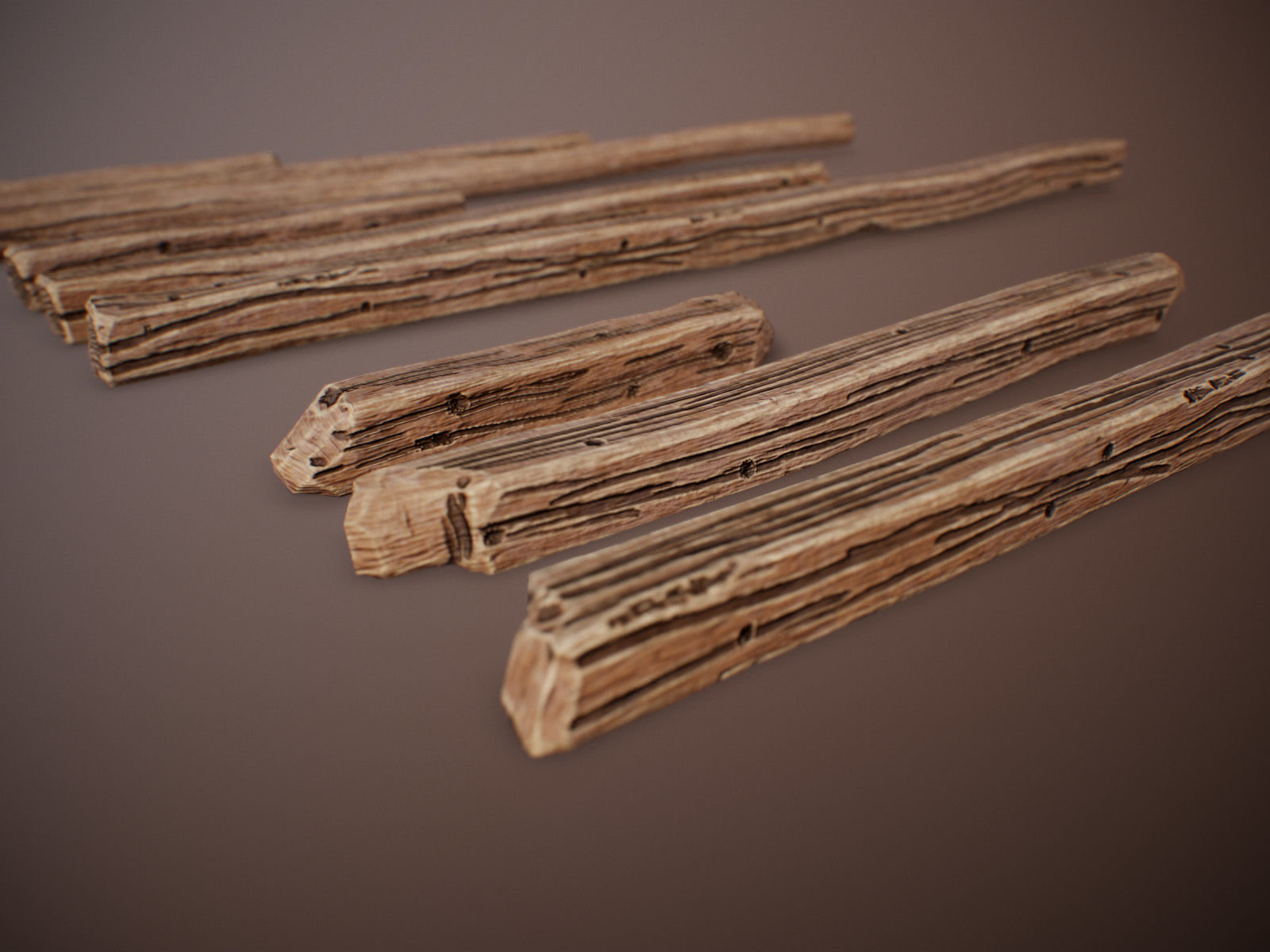 3D model stylized Wood Sticks PBR VR / AR / low-poly | CGTrader
