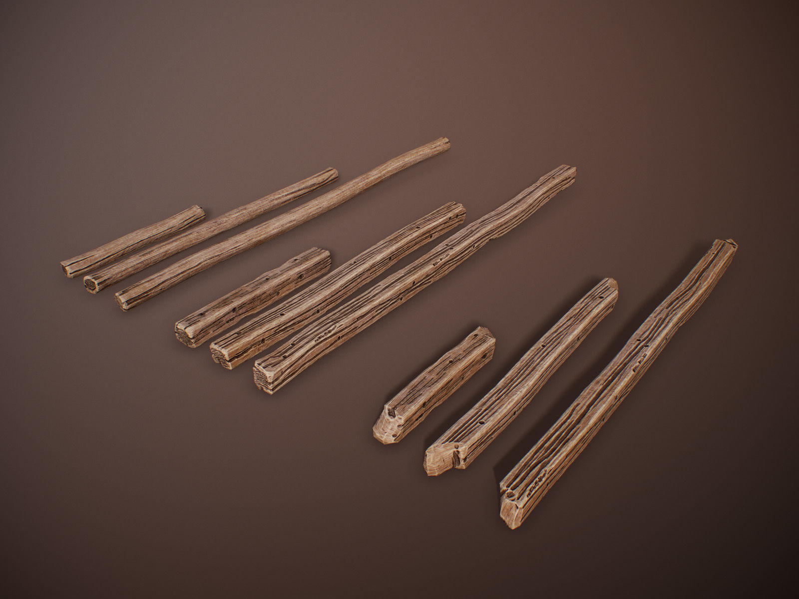 3D model stylized Wood Sticks PBR VR / AR / low-poly | CGTrader