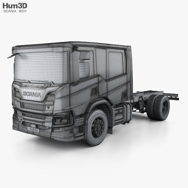 Scania P Crew Cab CP28 Chassis Truck 2017 3D model | CGTrader