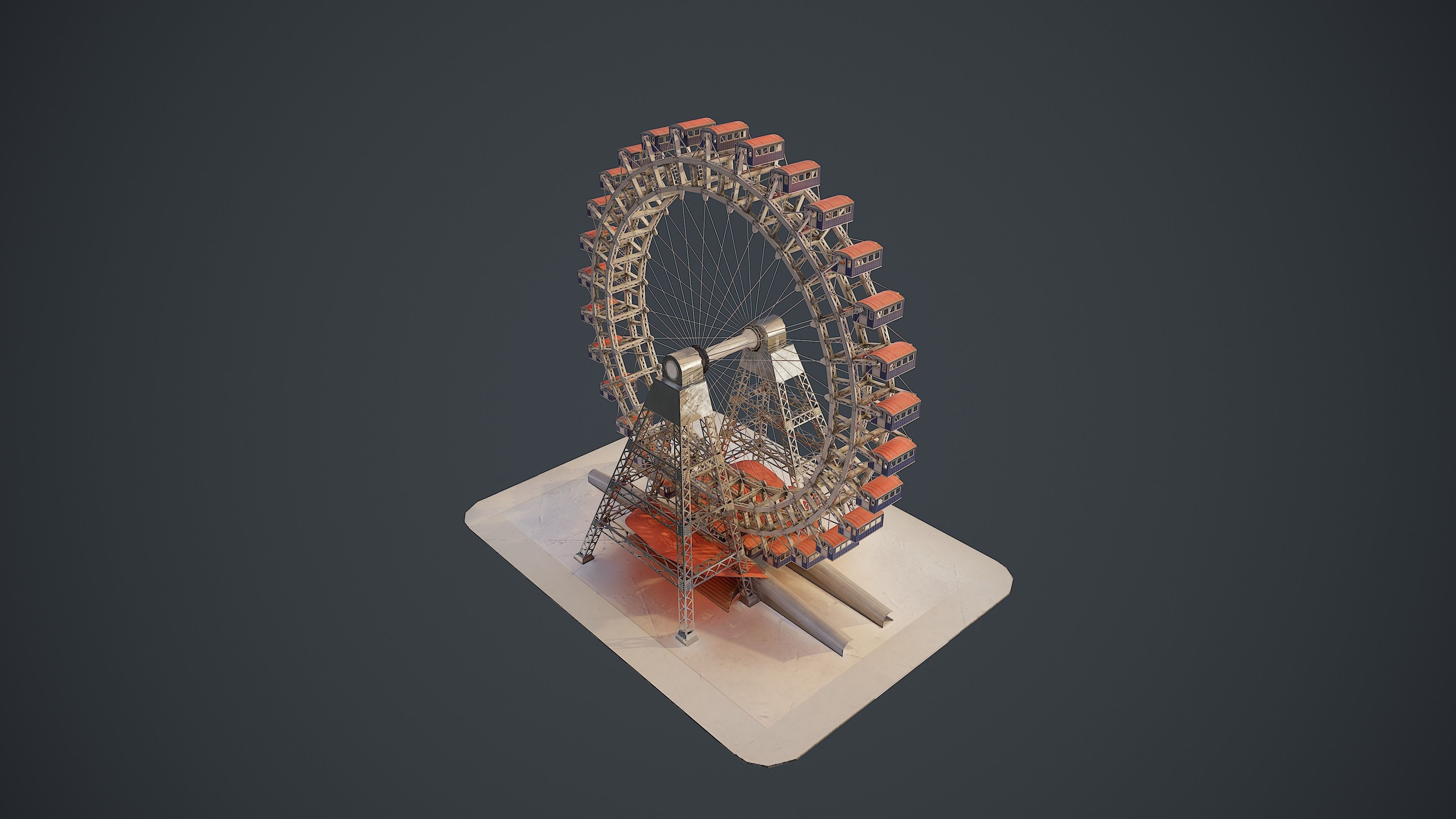3D model Carousel Wheel Noria VR 4k PBR VR / AR / low-poly | CGTrader