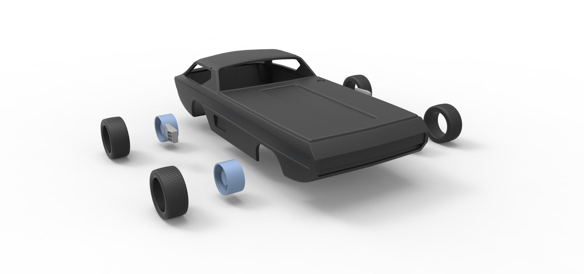 Diecast shell and wheels model Dodge Deora Scale 1 to 24 3D model 3D ...