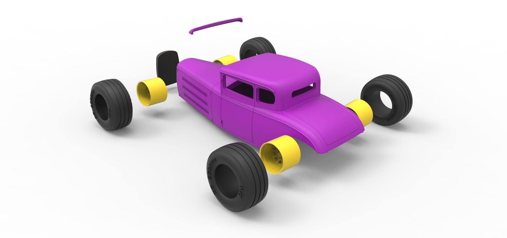 Diecast shell and wheels for Hot rod Scale 1 to 24 3D model 3D ...
