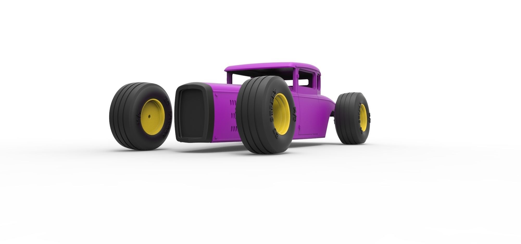 Diecast shell and wheels for Hot rod Scale 1 to 24 3D model 3D ...