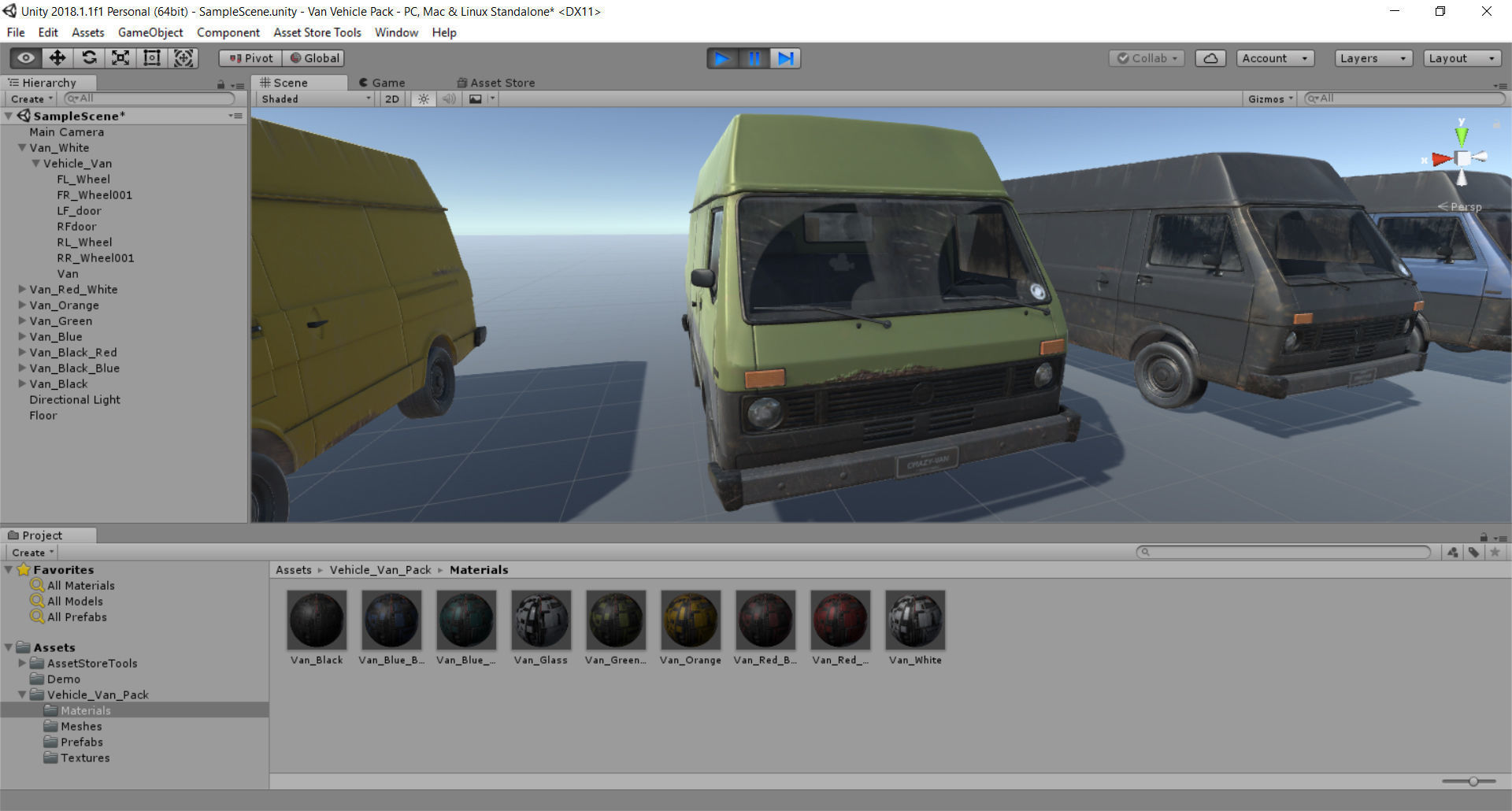3D model Van Vehicle Pack for Unity 3D VR / AR / low-poly | CGTrader