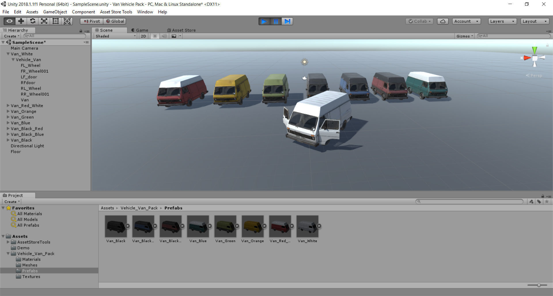 3D model Van Vehicle Pack for Unity 3D VR / AR / low-poly | CGTrader