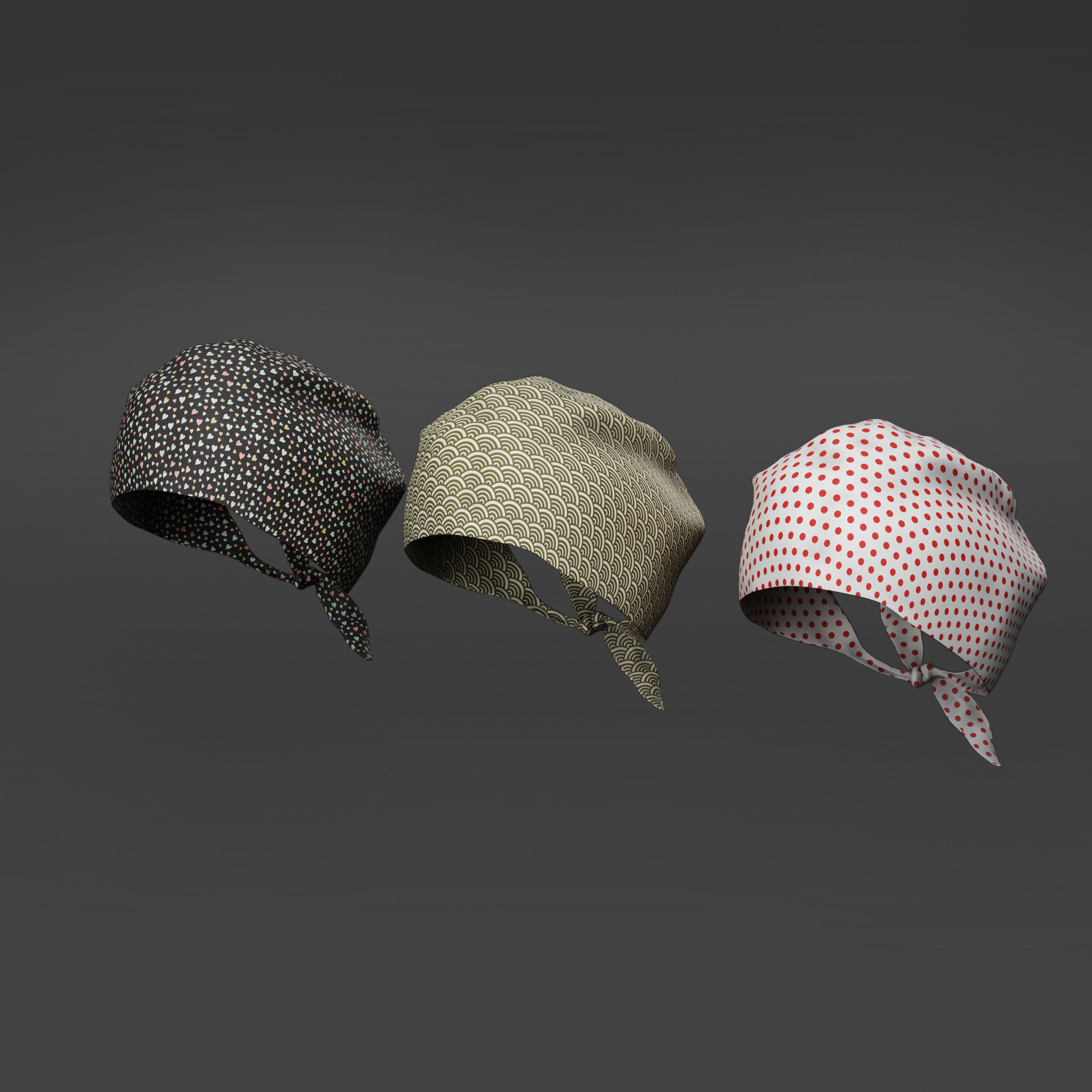 bandana 3 colors 3D model | CGTrader