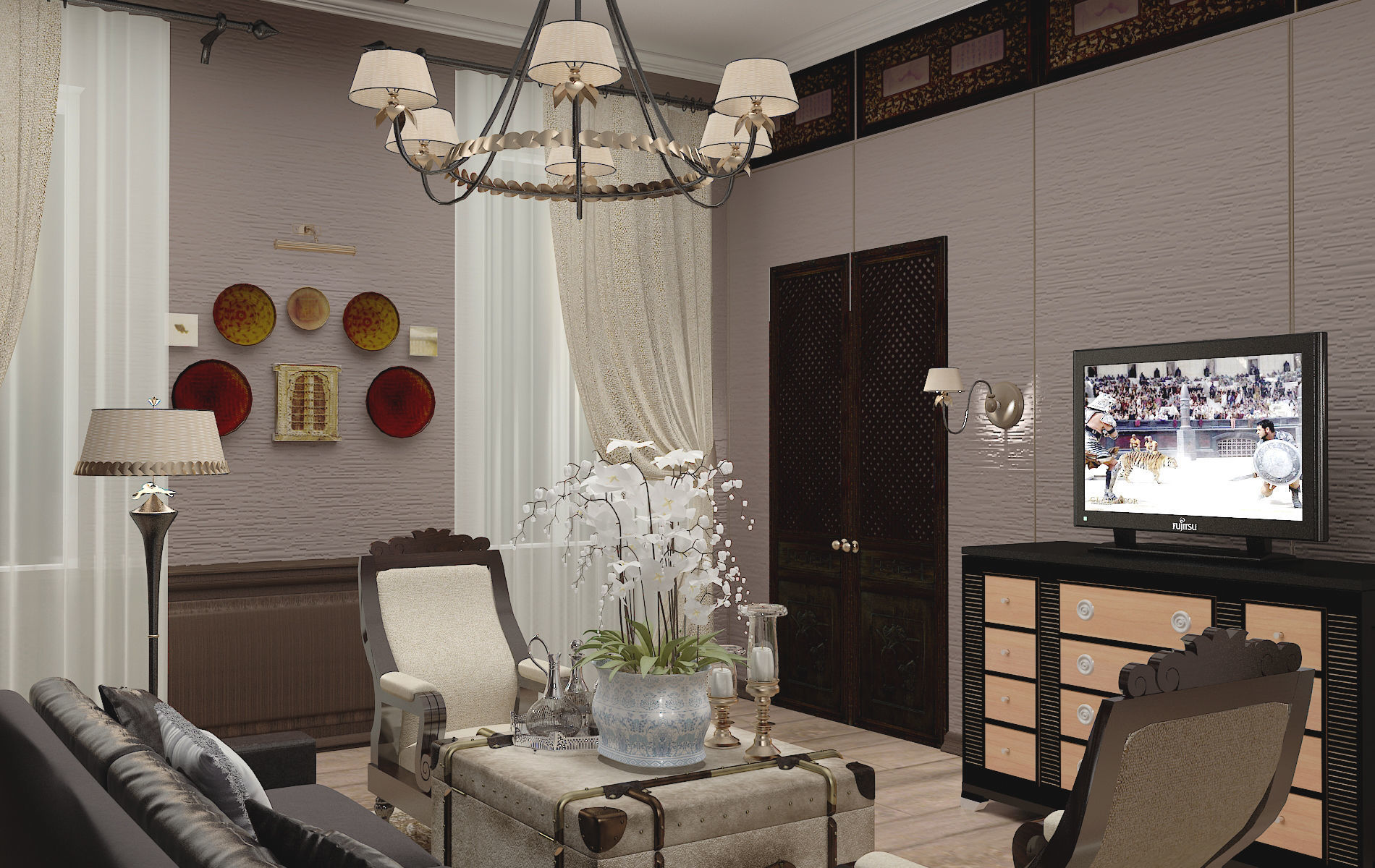 Colonial Style Liveroom 3D model | CGTrader