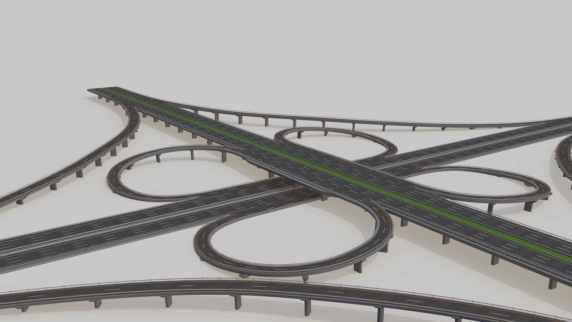 Highway Intersection Road Bridge 3D model | CGTrader