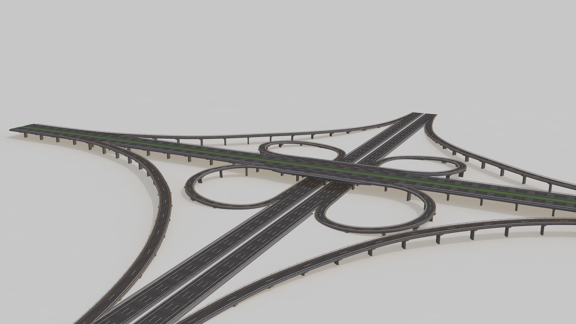 Highway Intersection Road Bridge 3D model | CGTrader