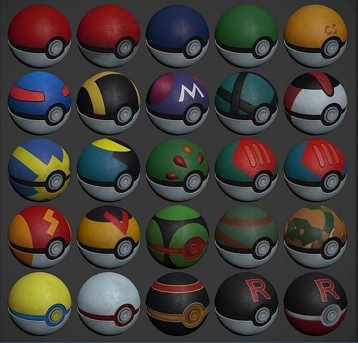 3D model Pokeballs VR / AR / low-poly | CGTrader