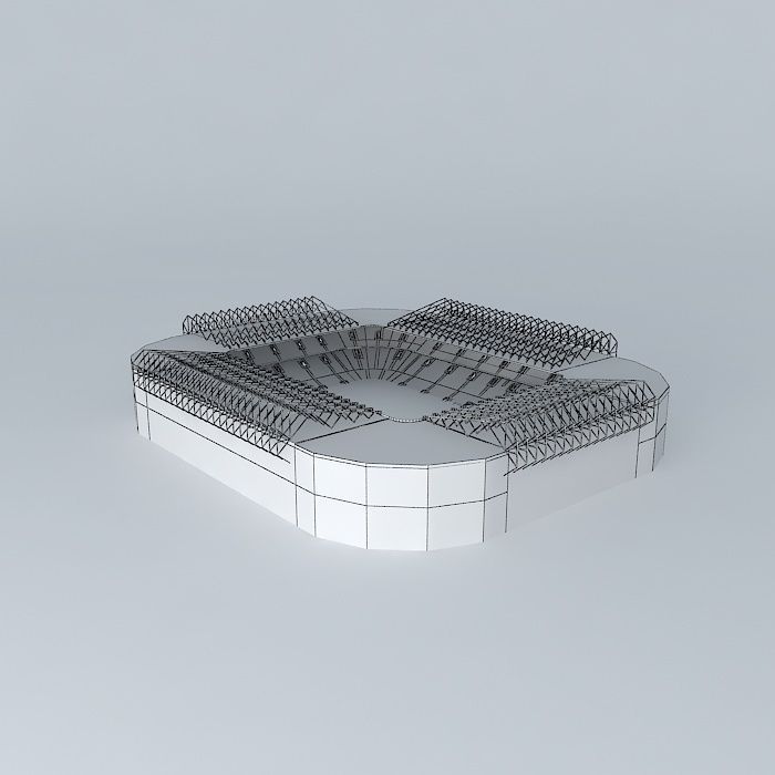 Stadium with red stands free 3D model | CGTrader