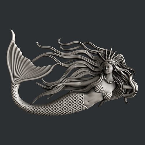 3d STL models for CNC router Mermaid 3D model | CGTrader