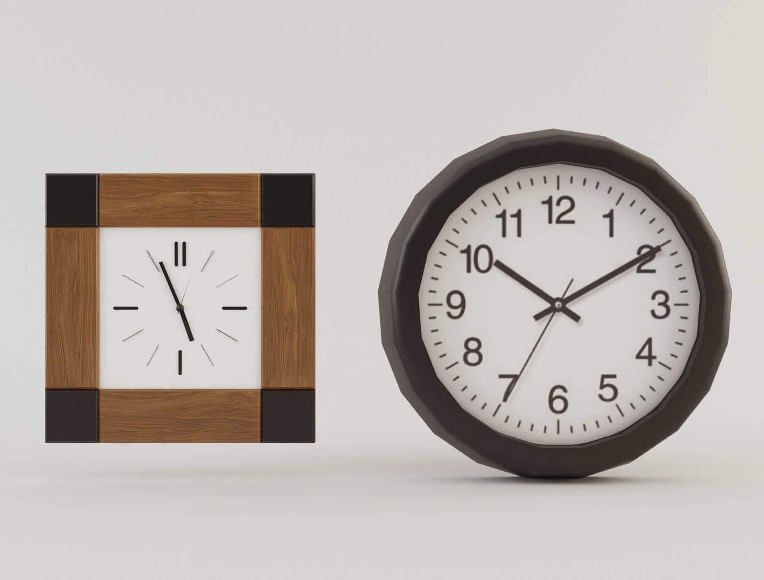 3D model Clocks 1 Lowpoly clock with wooden frame VR / AR / low-poly ...