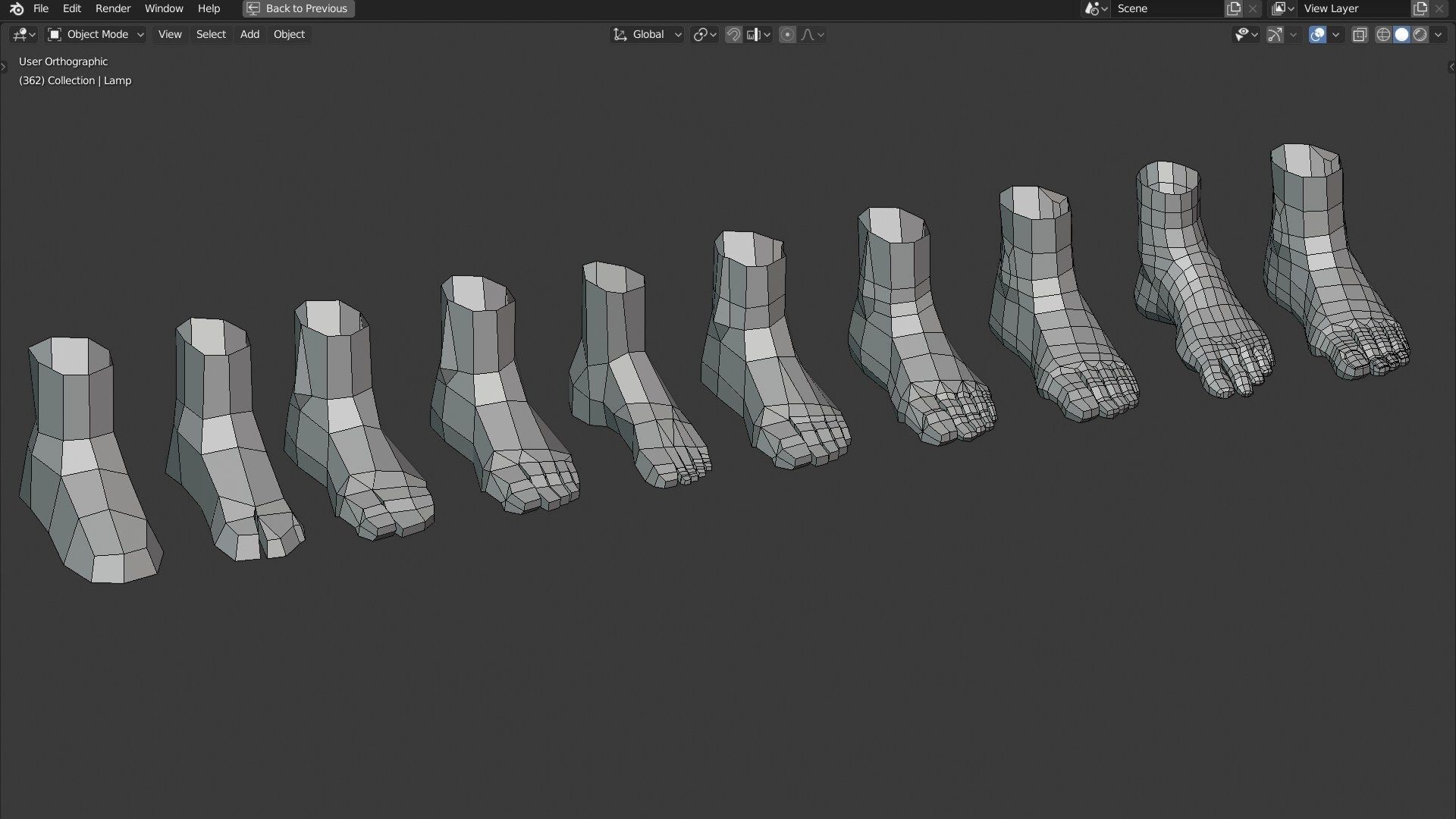 3D model Foot basemesh pack VR / AR / low-poly | CGTrader