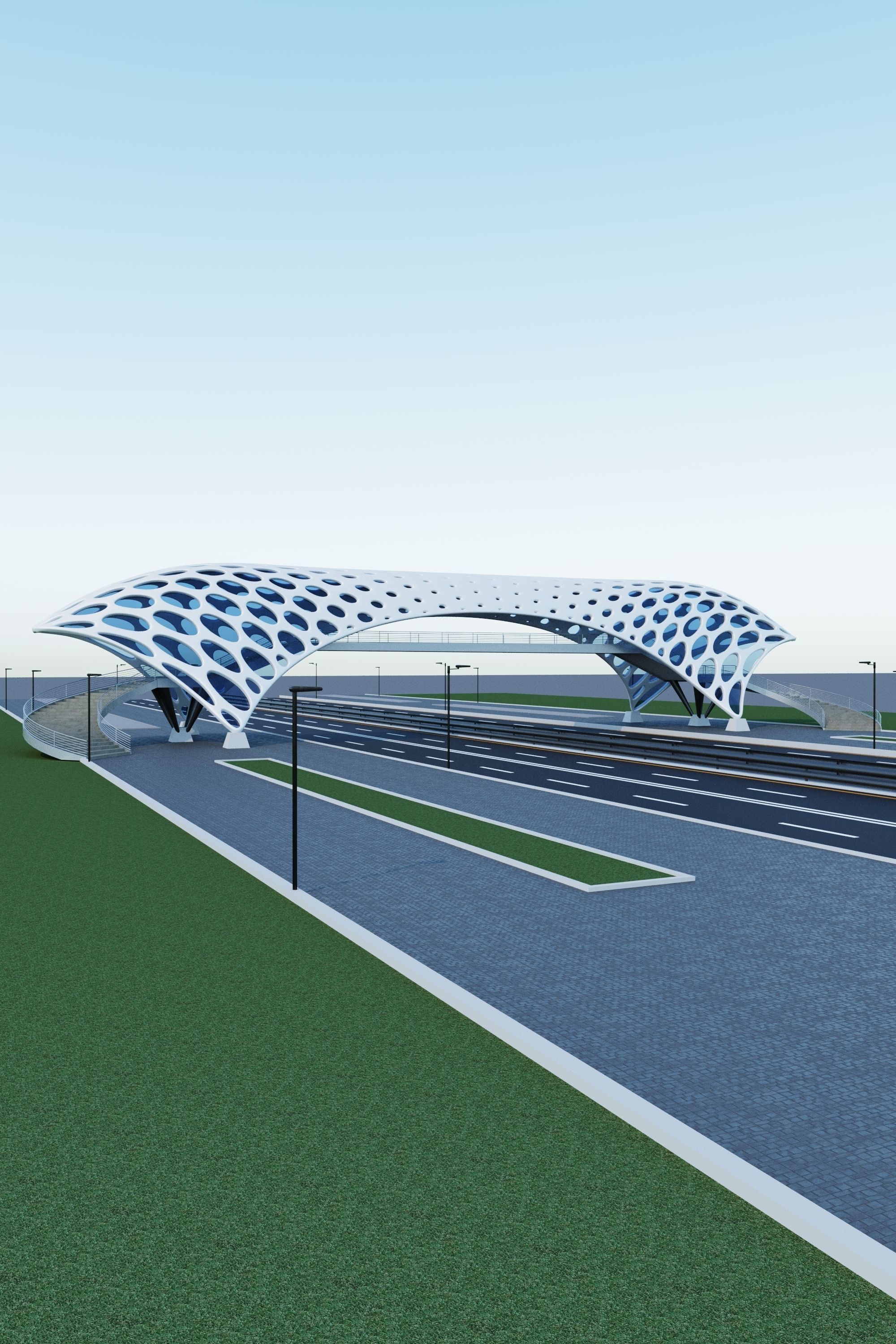 Pedestrian overpass 3D model | CGTrader