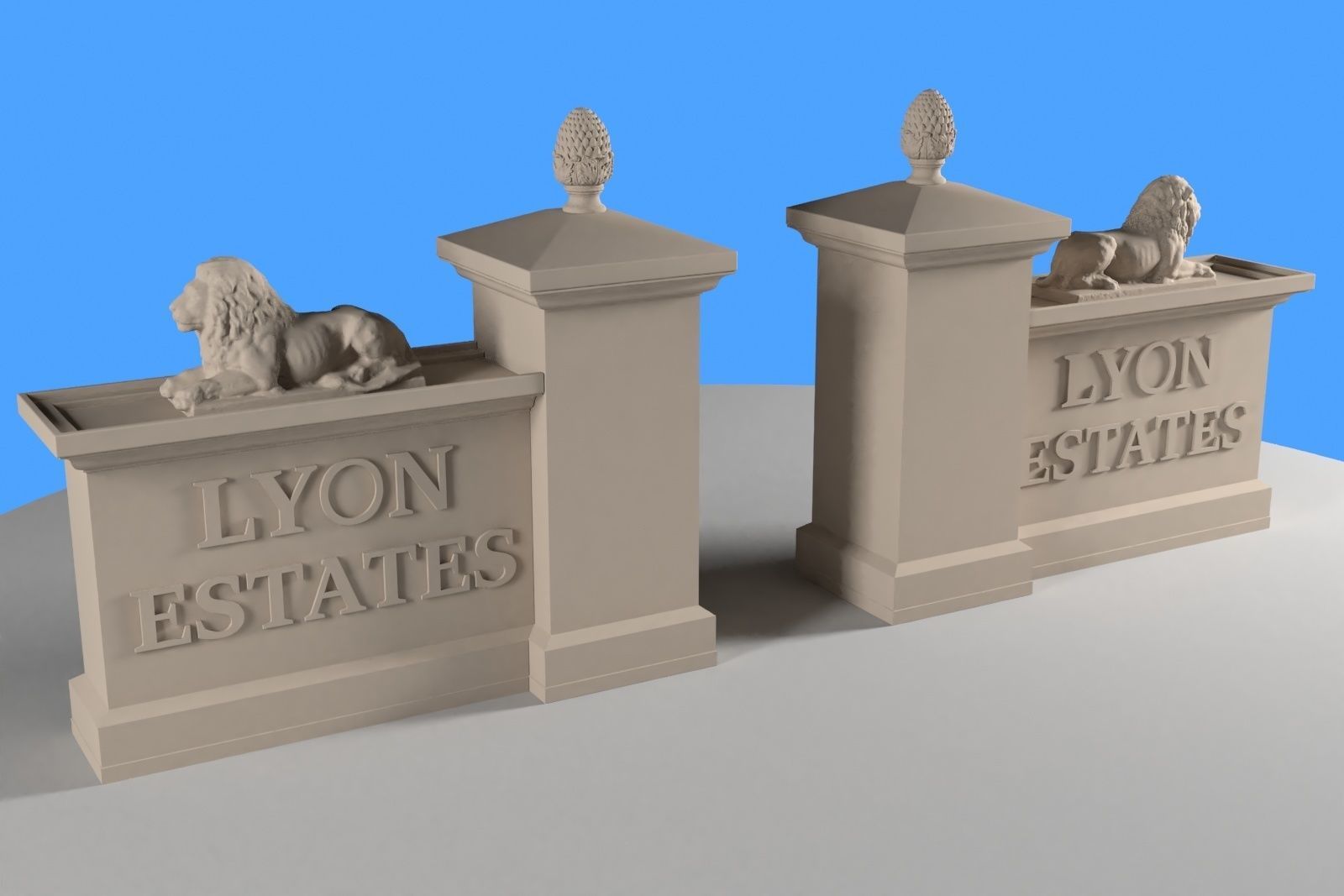 LYON ESTATES Gate Back to the Future 3D model 3D printable | CGTrader