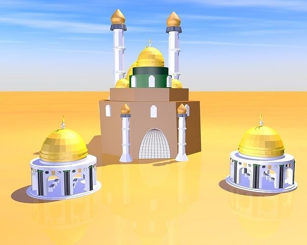 3d model Mosque table with two lamps 3D model | CGTrader