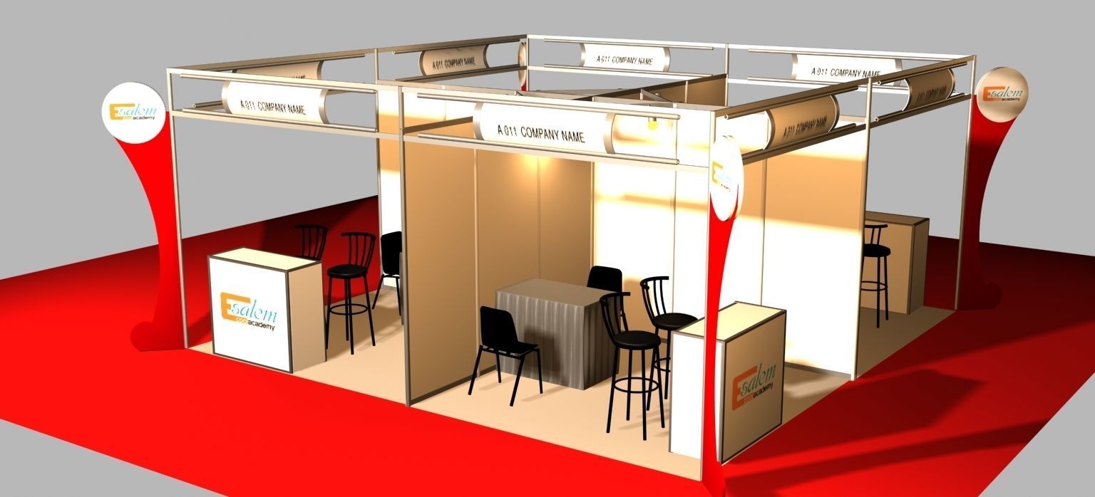 Exhibition booth 6x6 Octanorm system 3D model | CGTrader
