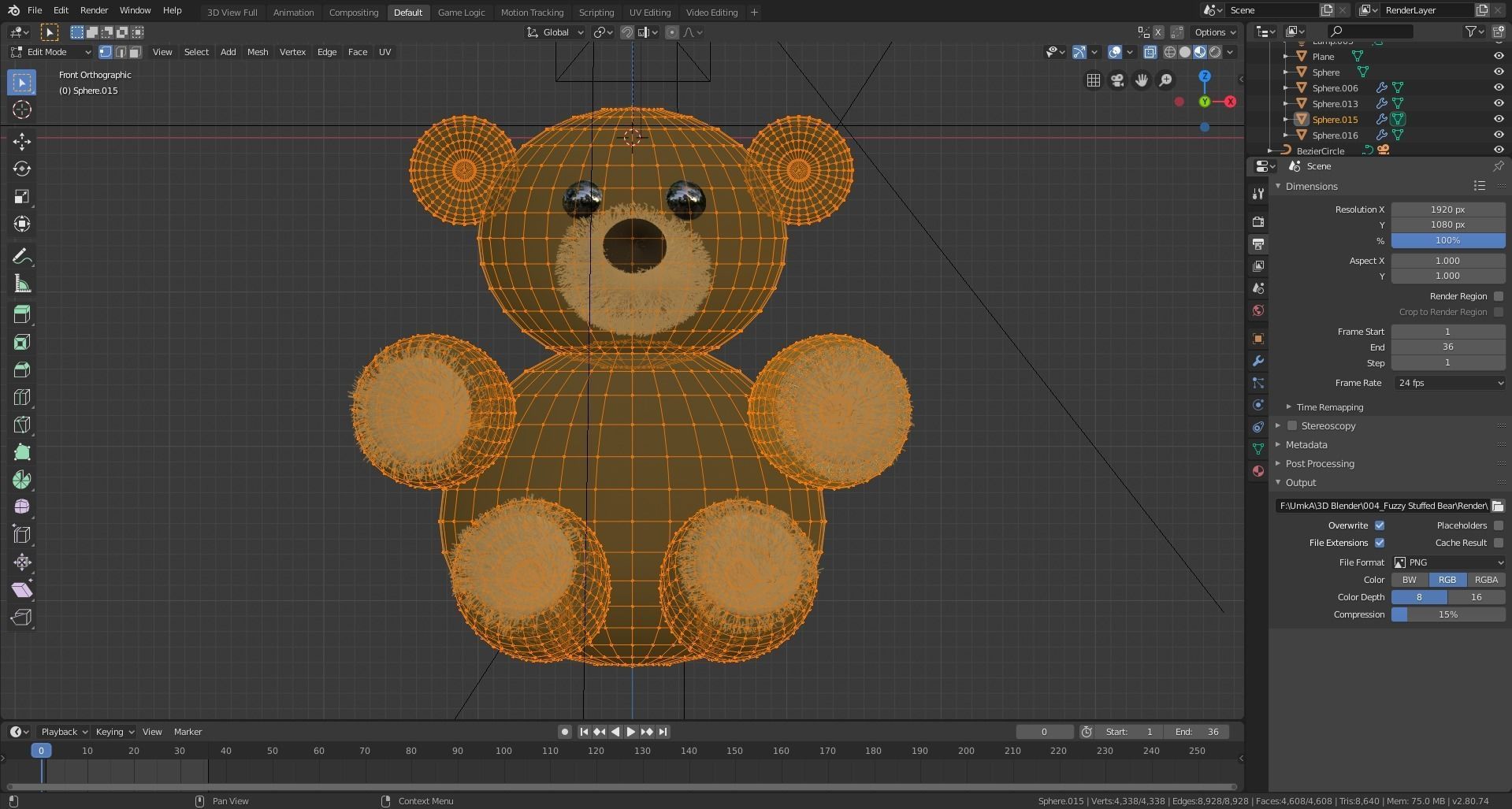 Fluffy Teddy Bear - Blender 3D model | CGTrader