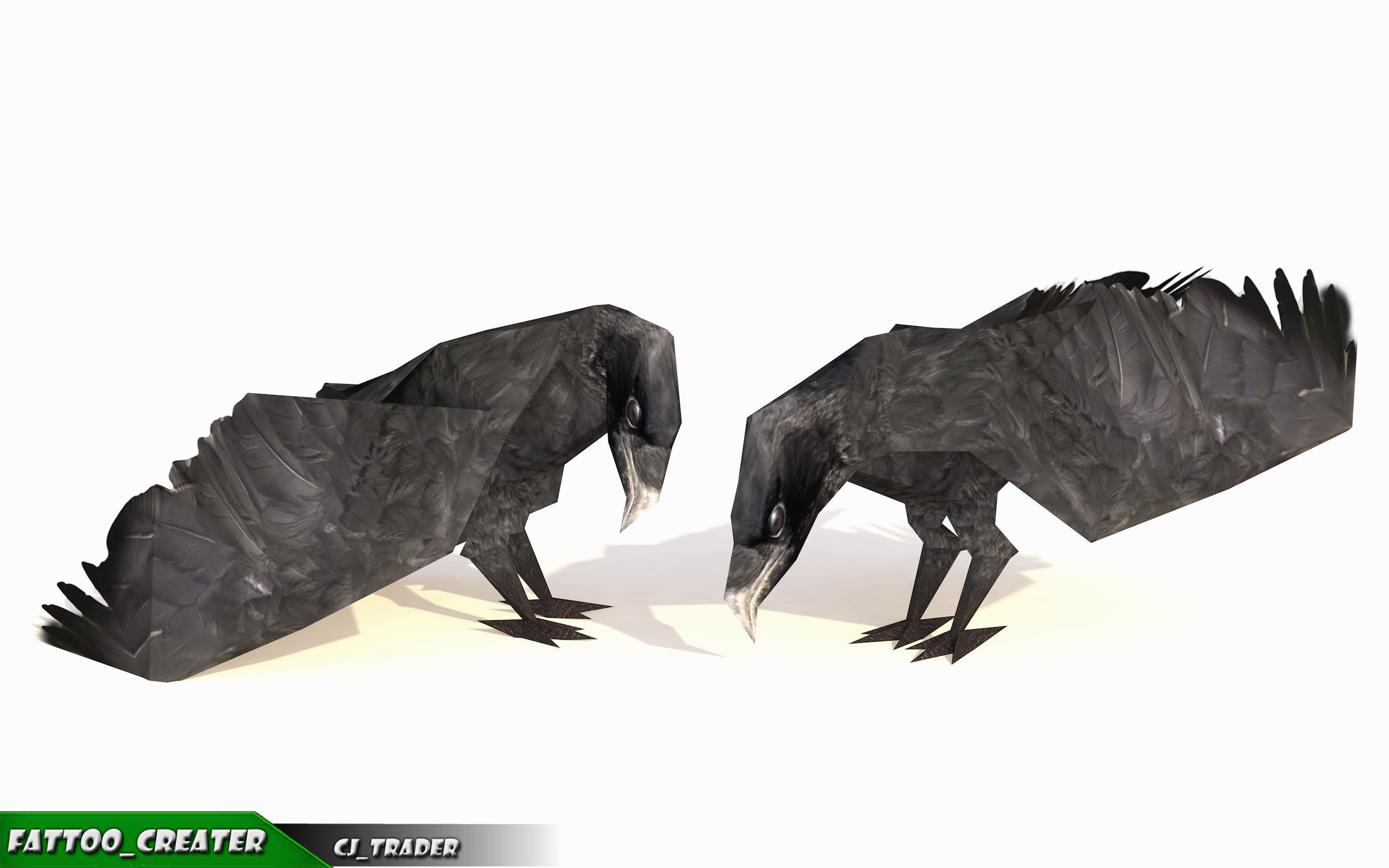 3D model Low-poly Crow Rigged Animated 3D model VR / AR / low-poly ...