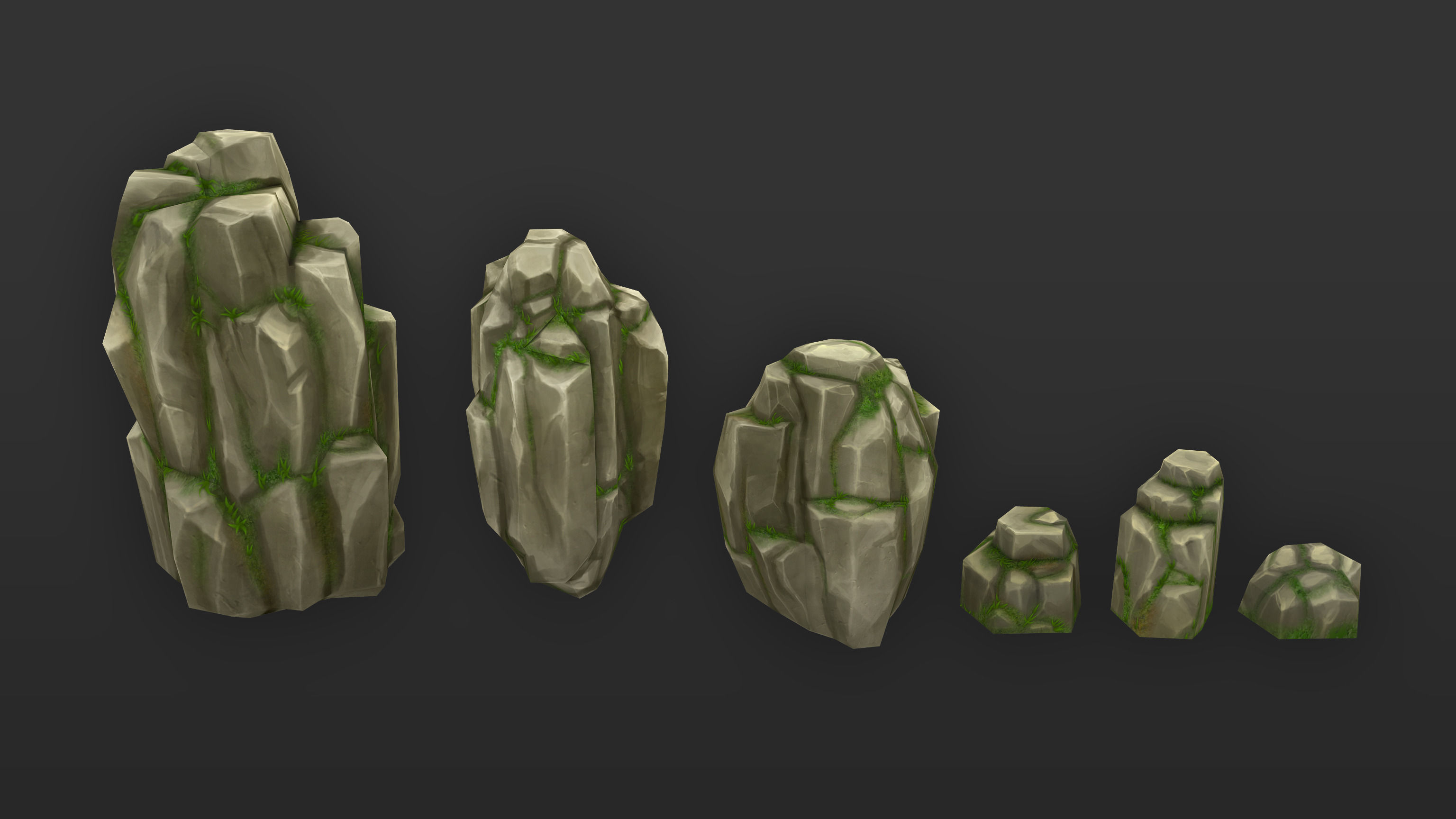 3D model Rock Formation Pack 4 VR / AR / low-poly | CGTrader