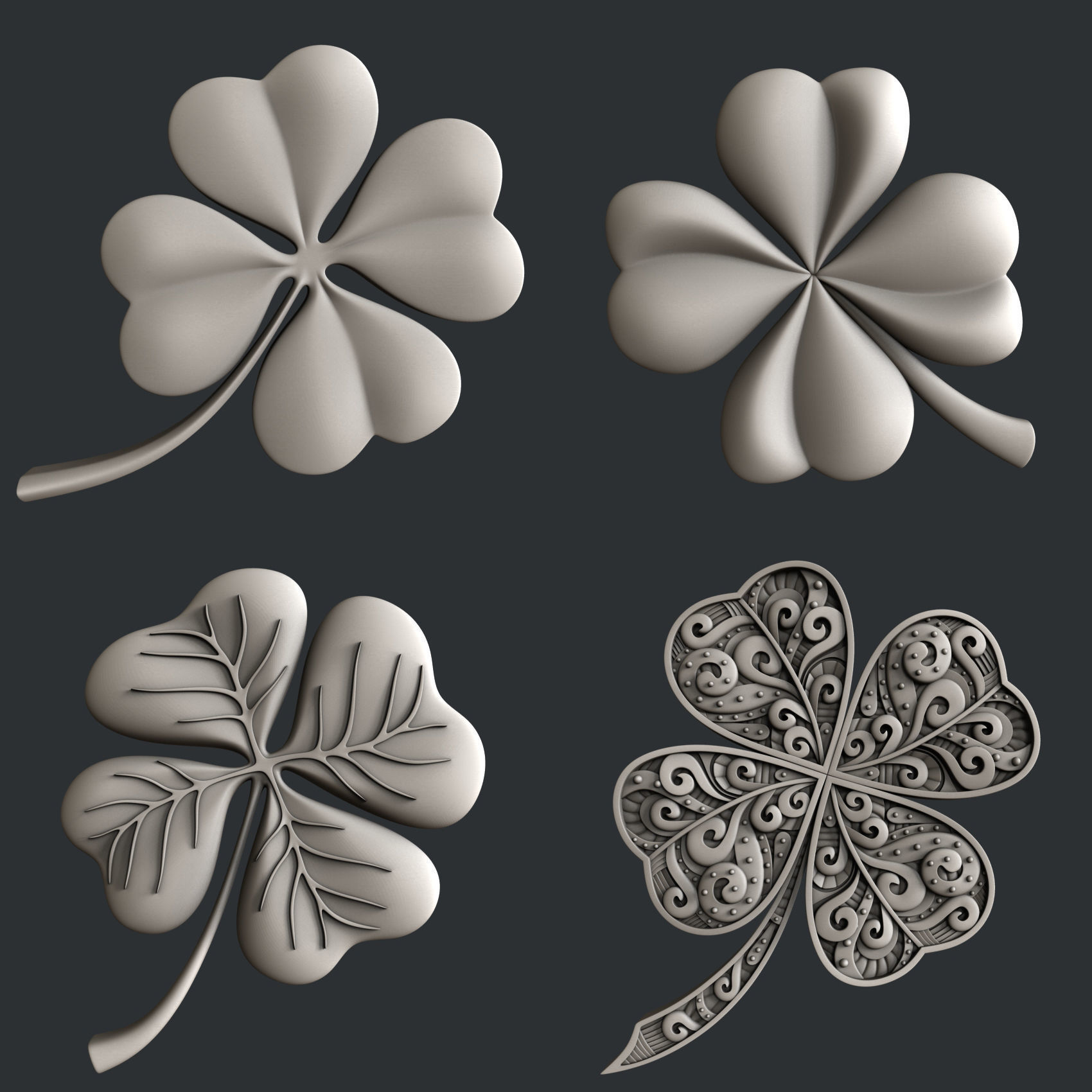 3d STL models for CNC router clover 3D model | CGTrader