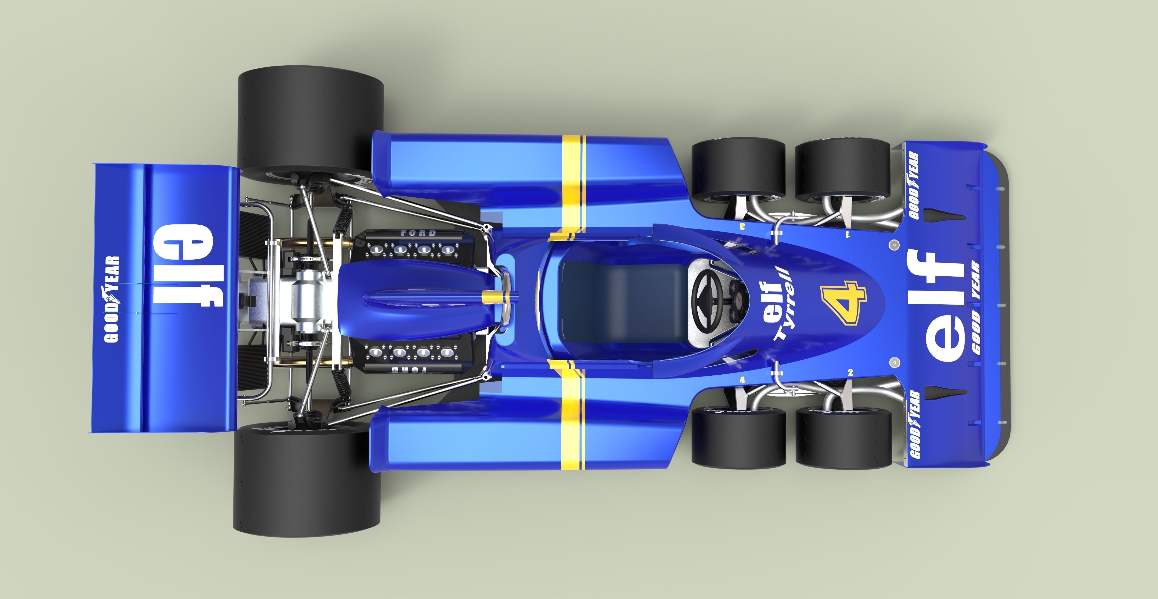 Tyrrell P34 six-wheeler formula 1 3D model | CGTrader
