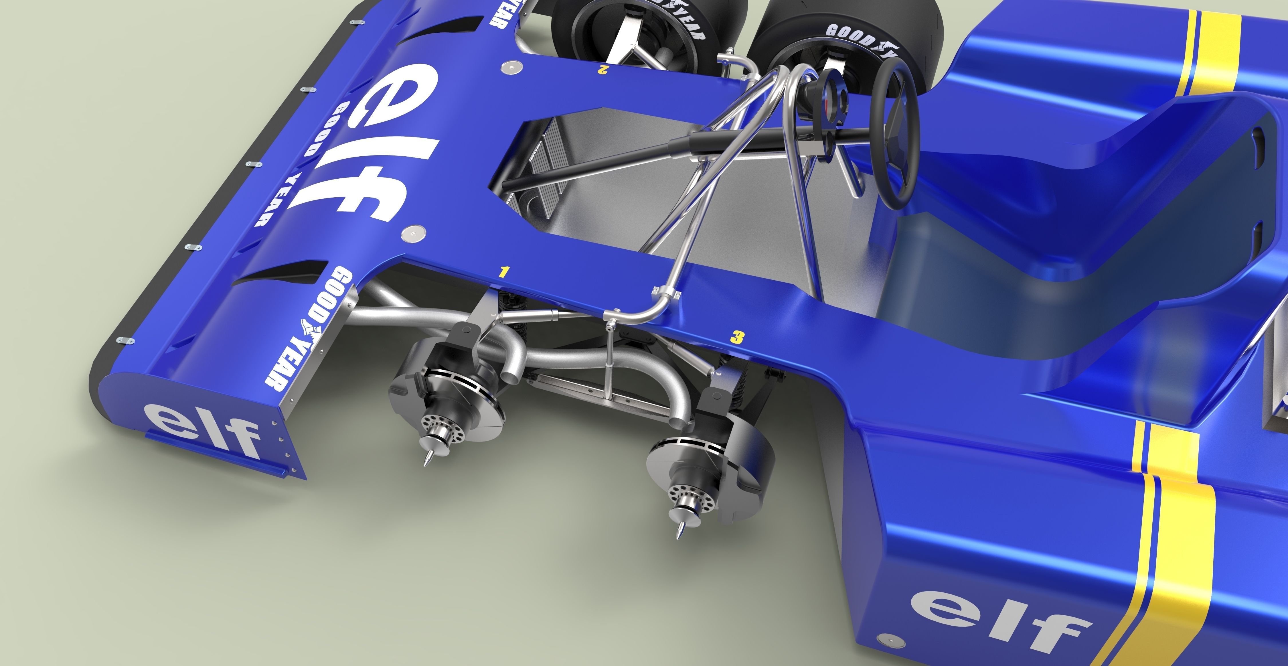 Tyrrell P34 six-wheeler formula 1 3D model | CGTrader