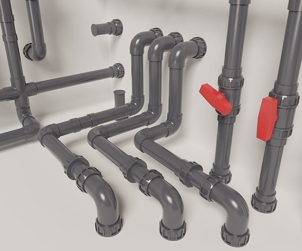 3D model PVC modular pipe set VR / AR / low-poly | CGTrader