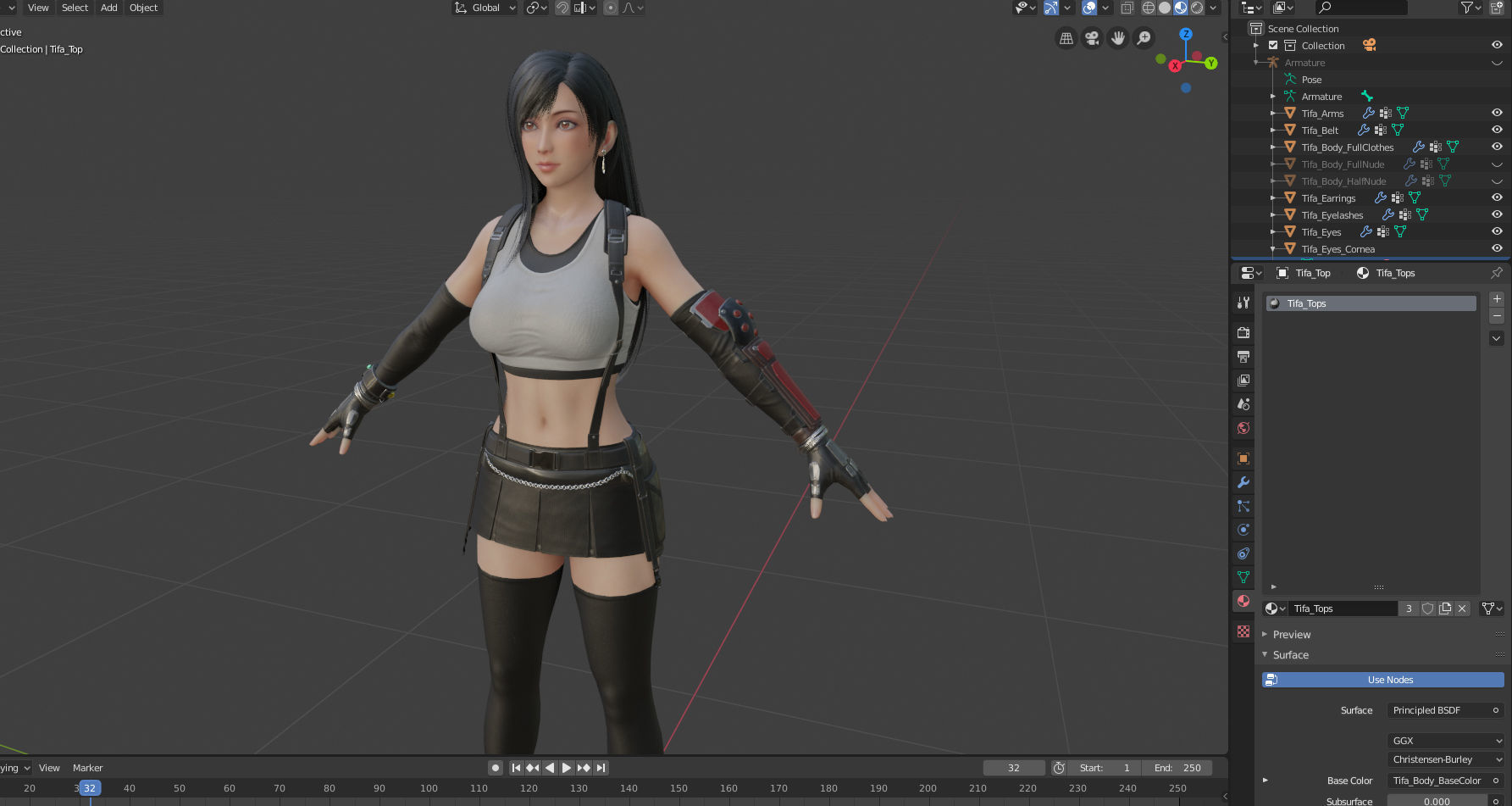 3D model Tifa Lockhart - Game Ready VR / AR / low-poly rigged | CGTrader
