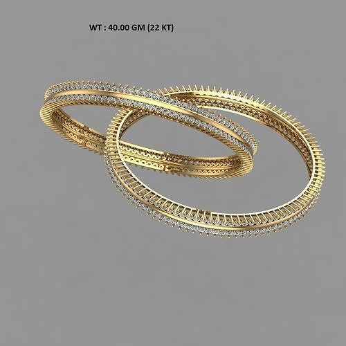 Diamond Bangles 3D model 3D printable | CGTrader