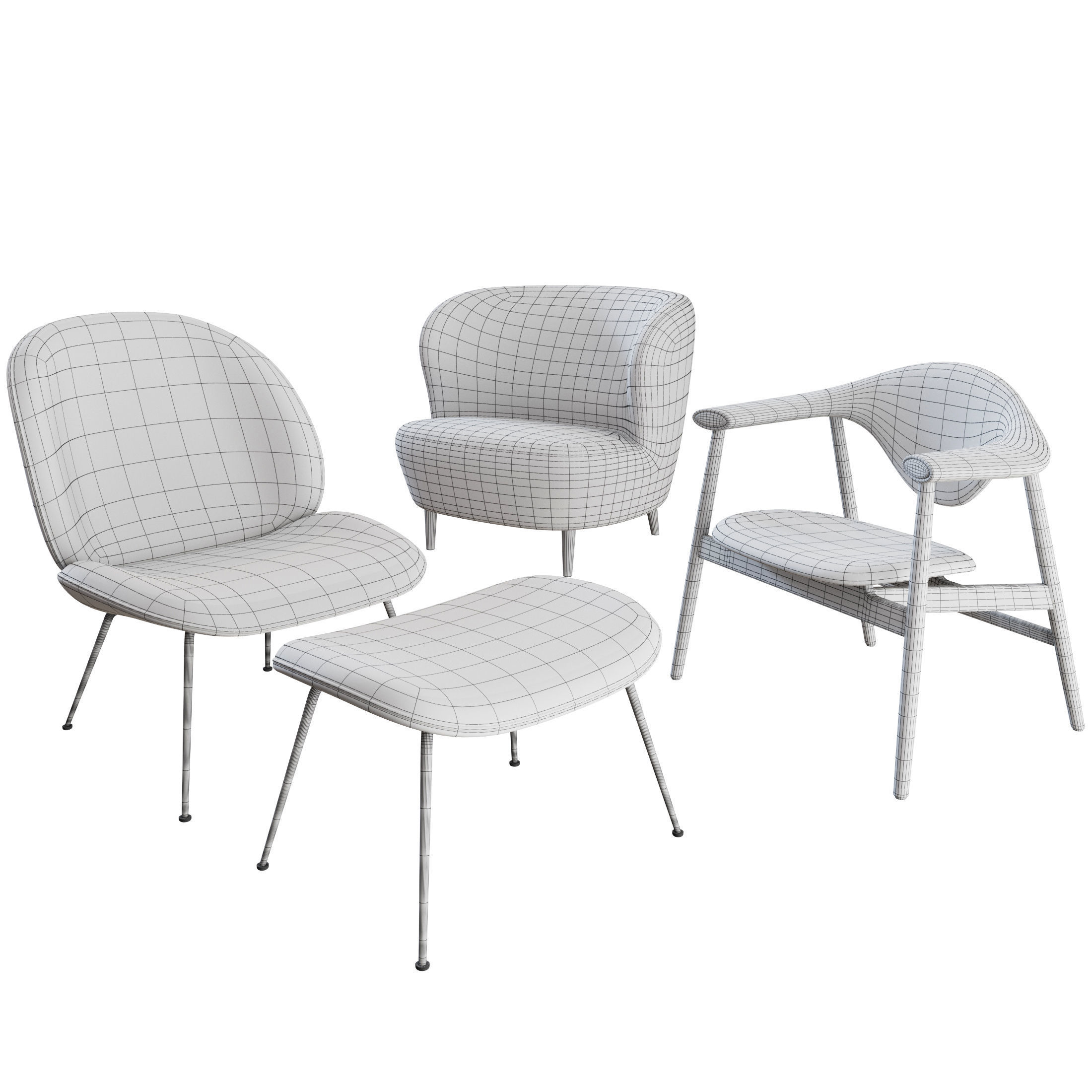 Gubi Lounge Chairs 3D model | CGTrader