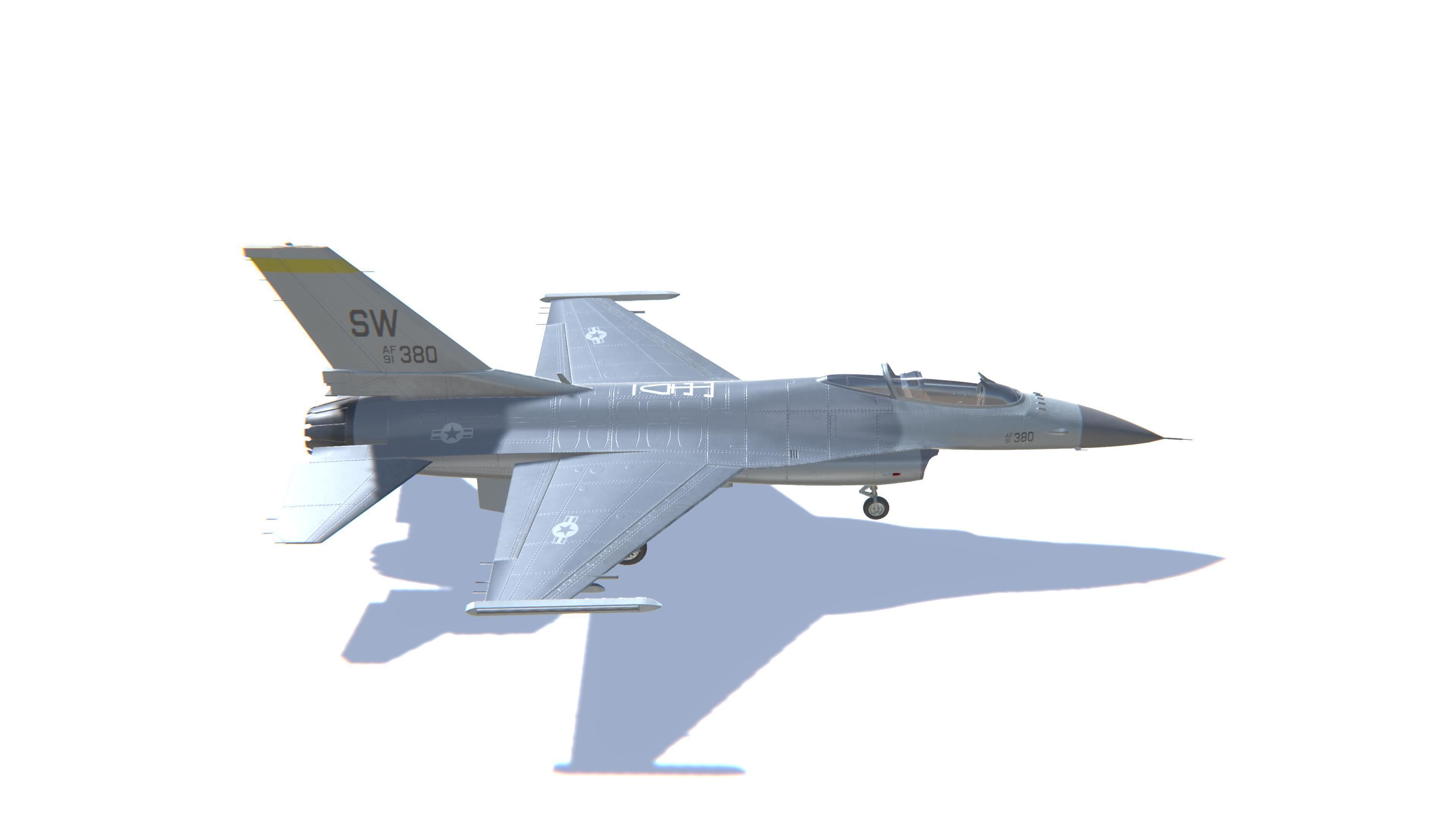 3D model F-16 Fighting Falcon Jet Fighter Aircraft VR / AR / low-poly ...