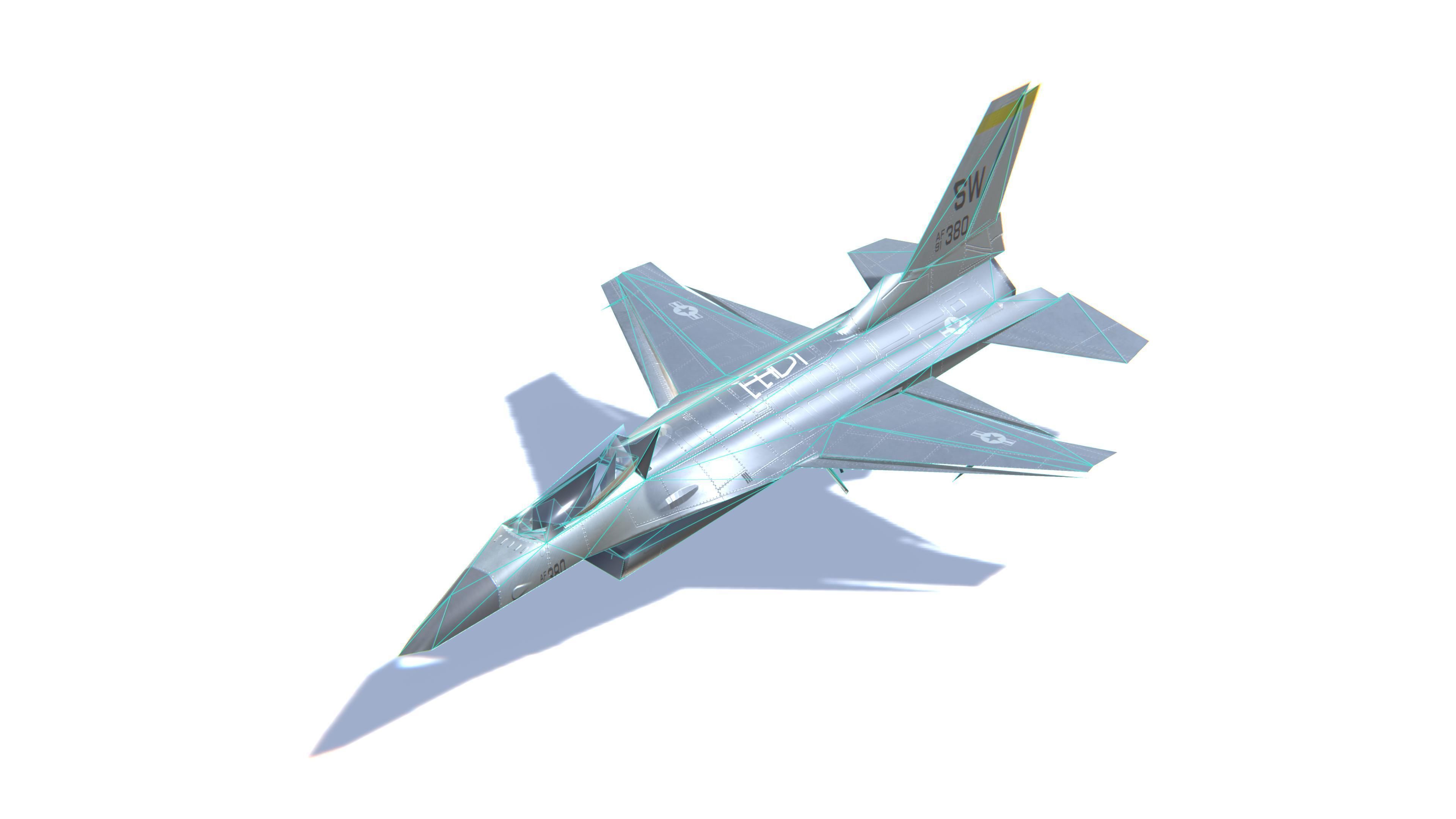 3D model F-16 Fighting Falcon Jet Fighter Aircraft VR / AR / low-poly ...