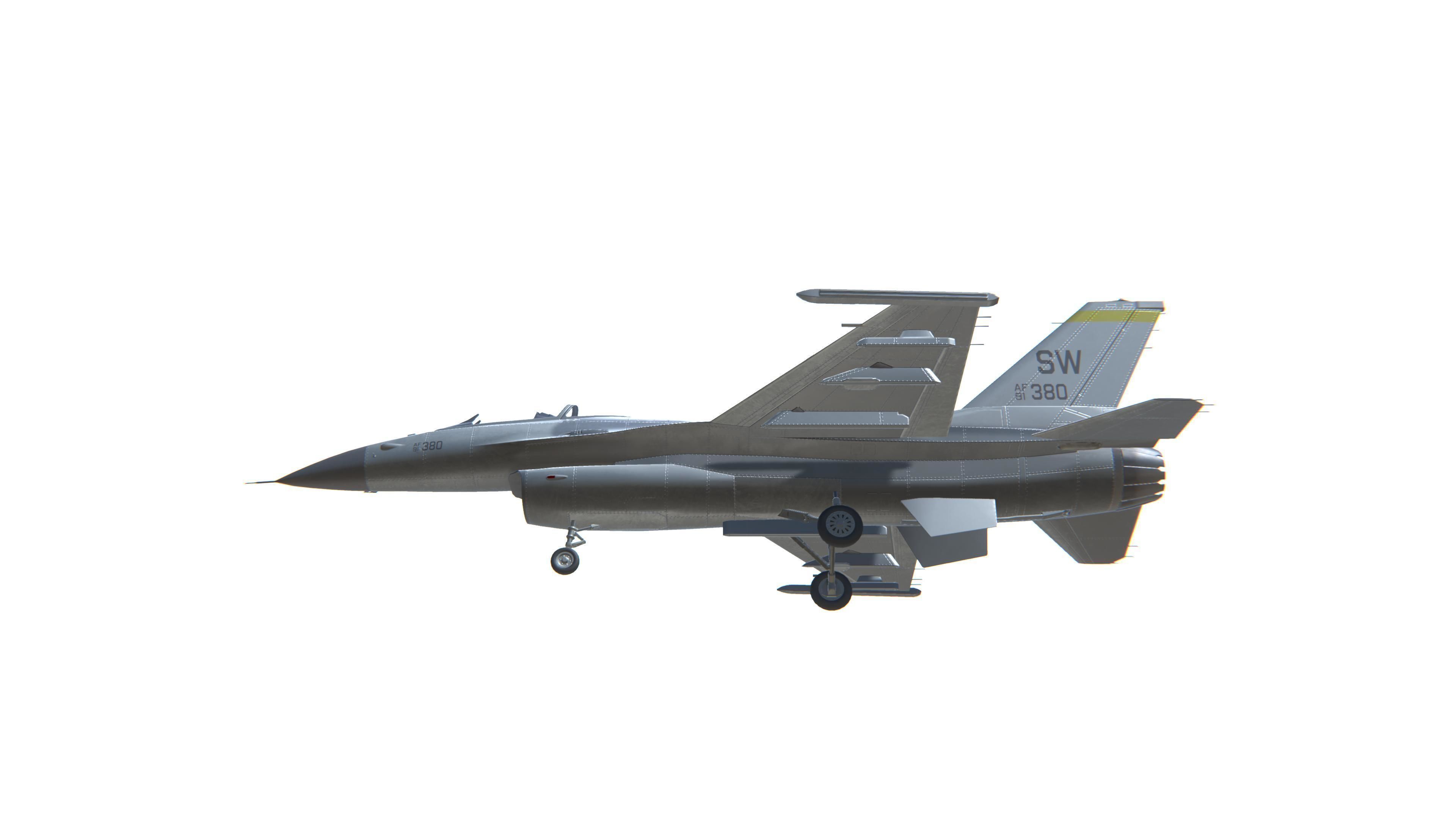 3D model F-16 Fighting Falcon Jet Fighter Aircraft VR / AR / low-poly ...
