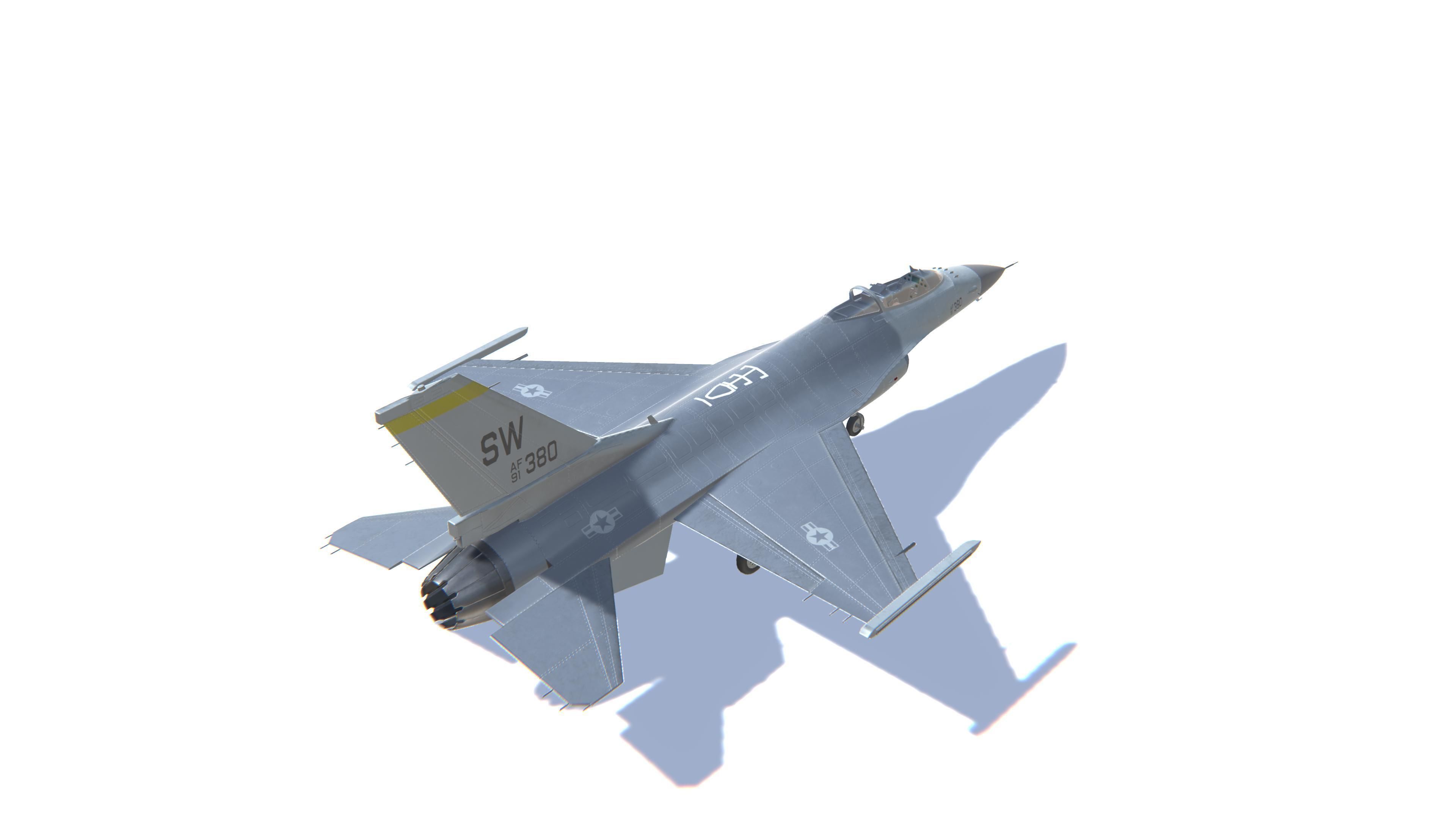 3D model F-16 Fighting Falcon Jet Fighter Aircraft VR / AR / low-poly ...