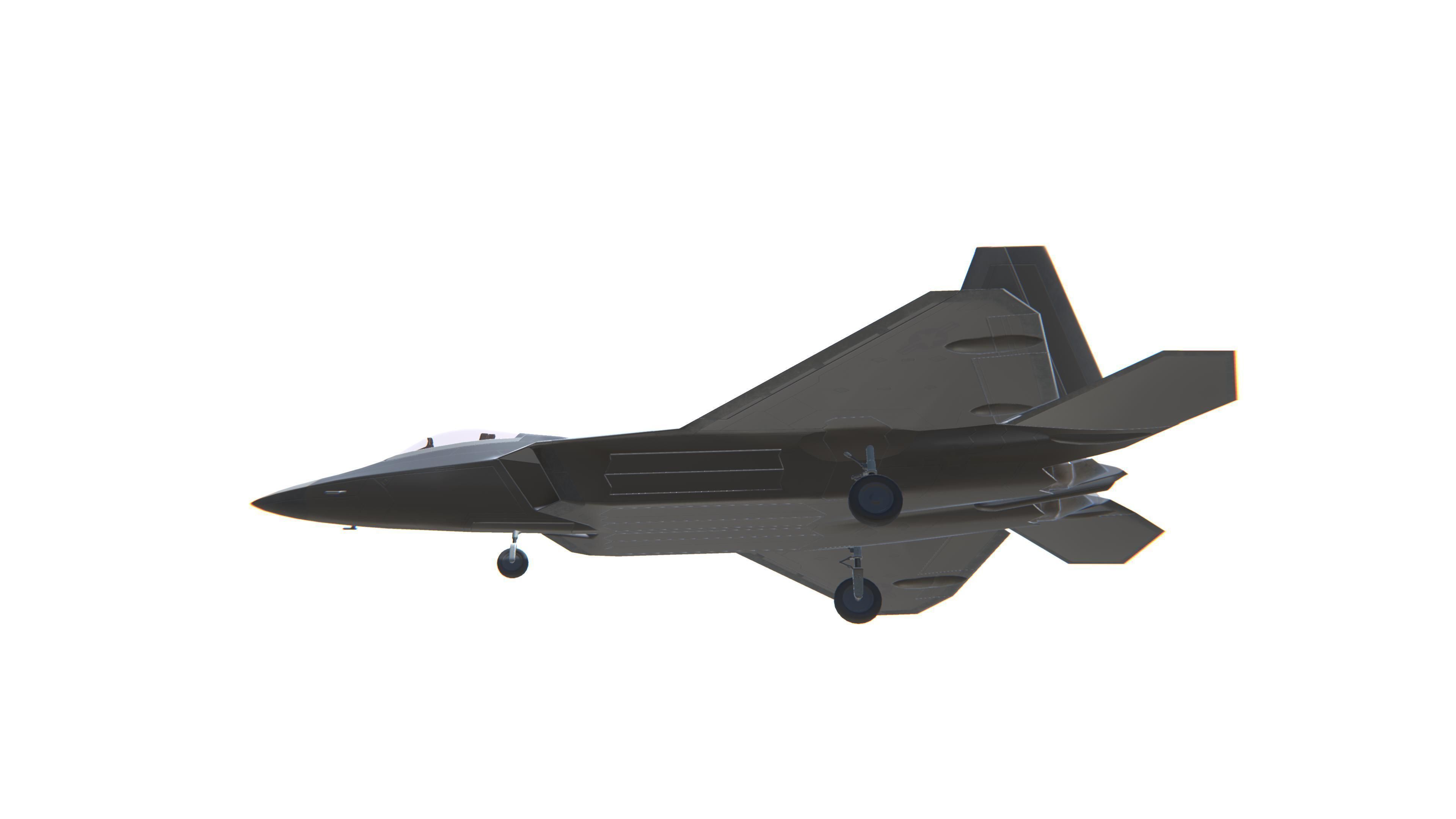3D model F-22 Raptor Jet Fighter Aircraft VR / AR / low-poly | CGTrader