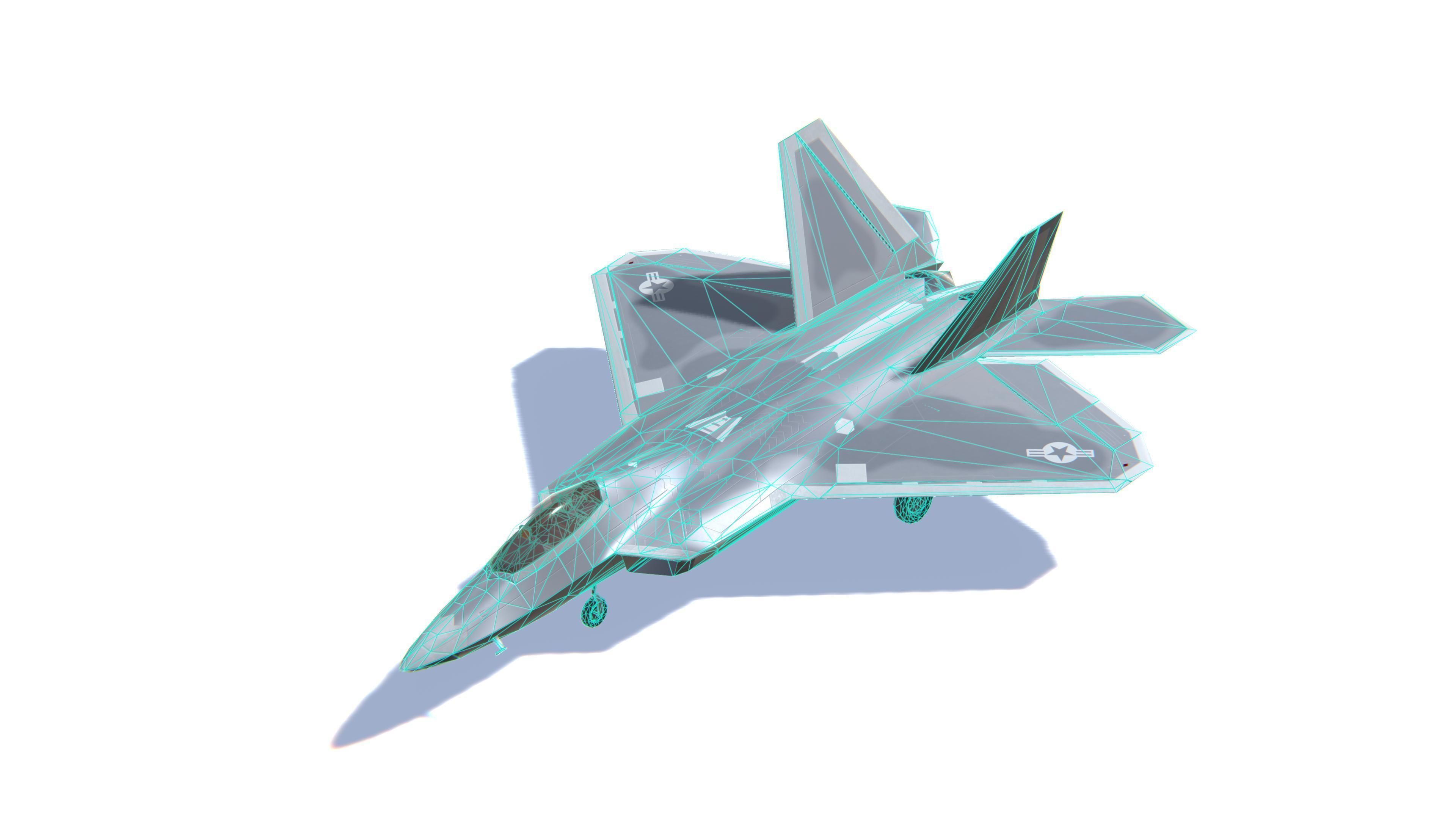 3D model F-22 Raptor Jet Fighter Aircraft VR / AR / low-poly | CGTrader