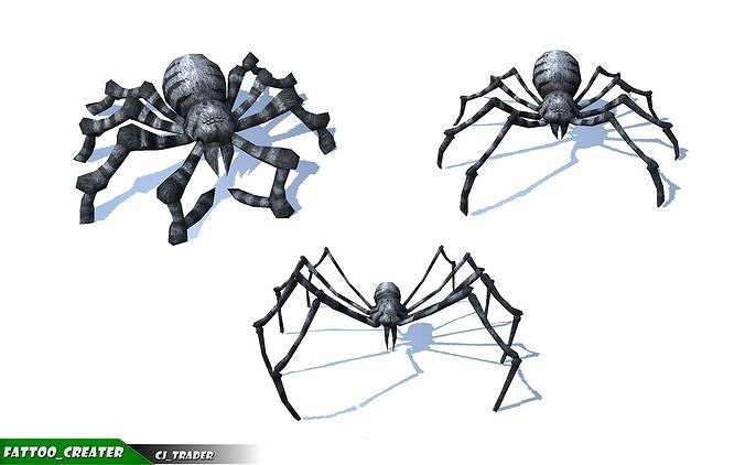 Low-Poly Spider Rigged-Animated Collection Pack 3d model VR / AR / low ...